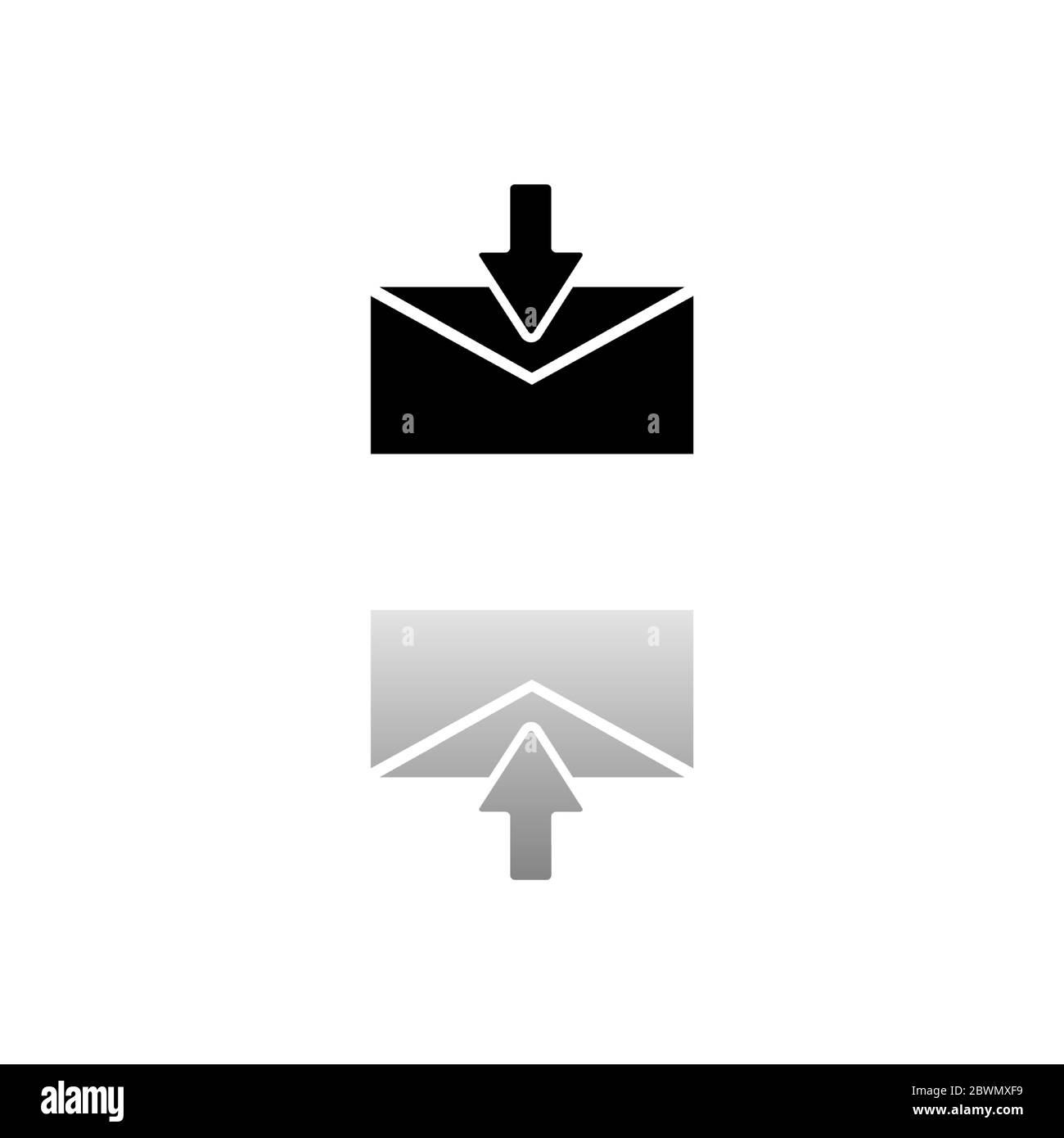 Email. Black symbol on white background. Simple illustration. Flat ...
