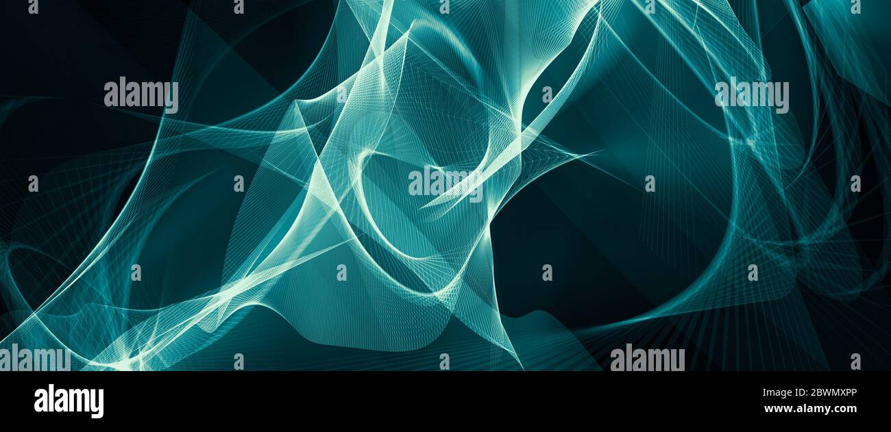 Abstract light blue Digital Particles Wave Wire mesh Digital Cyberspace ...