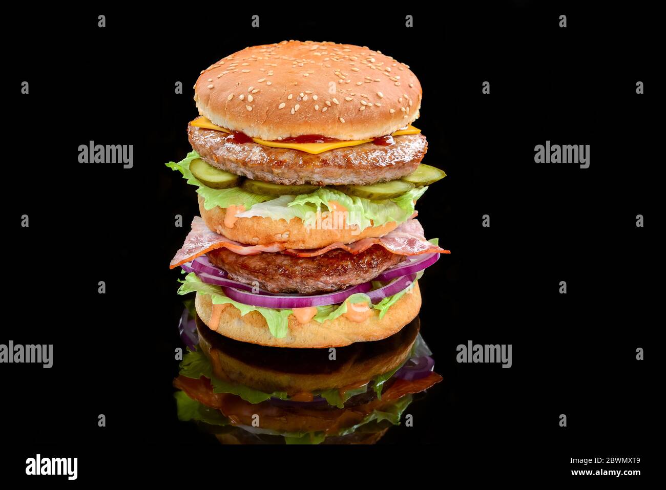 Double cheeseburger hi-res stock photography and images - Alamy