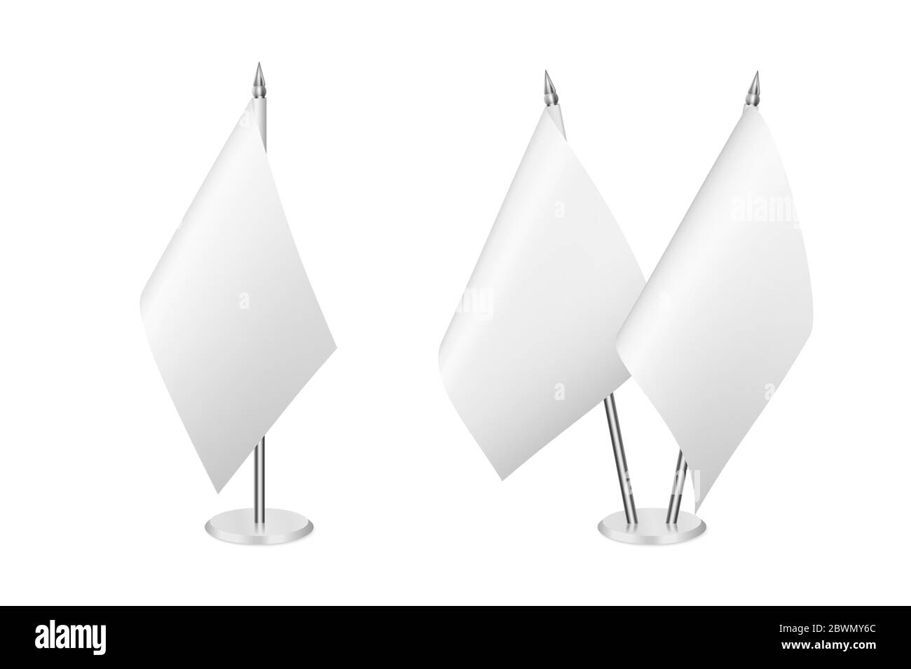Vector small table flag set, isolated on white background Stock Vector ...