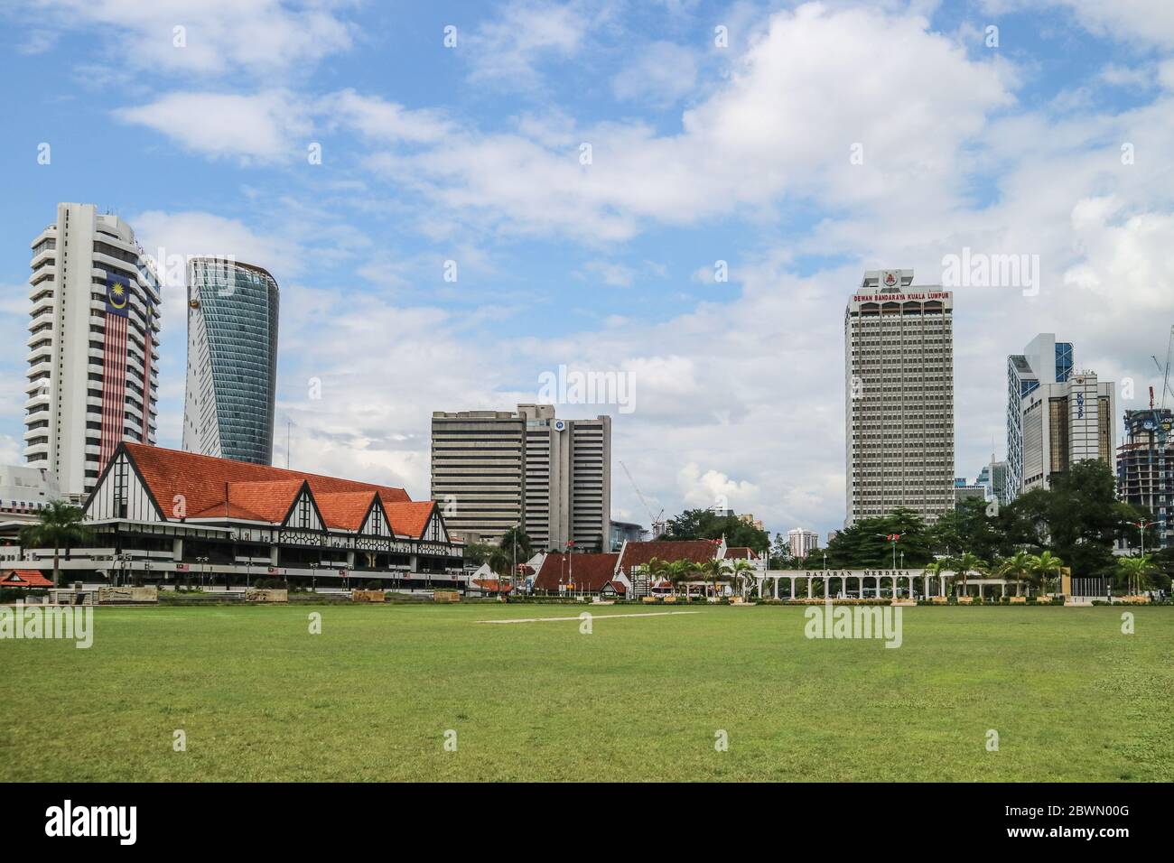 KUALA LUMPUR, MALAYSIA - NOVEMBER 28, 2019: Buildings on Merdeka Square ...