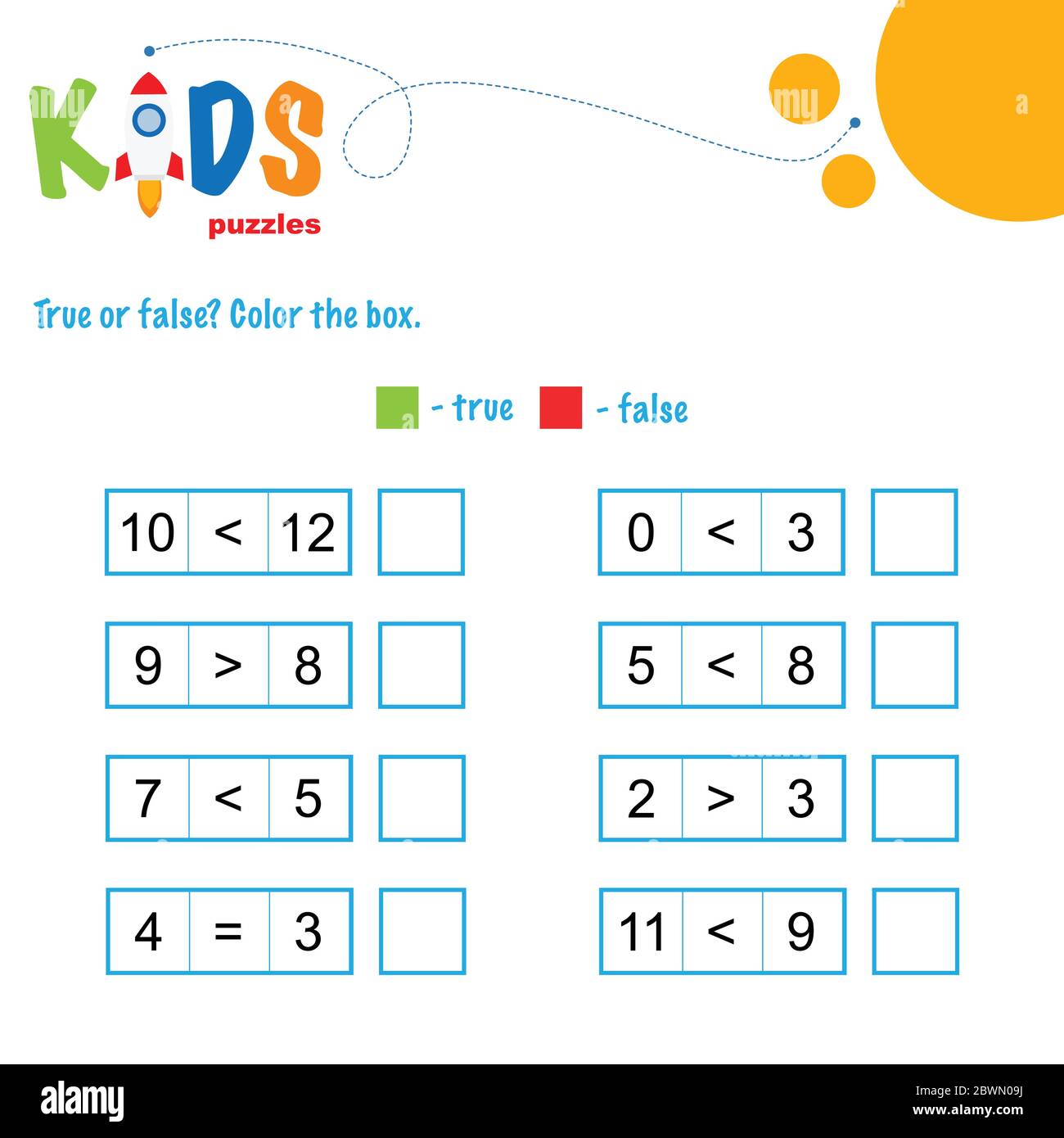 True or false math worksheet. Comparing numbers worksheet. Easy ...