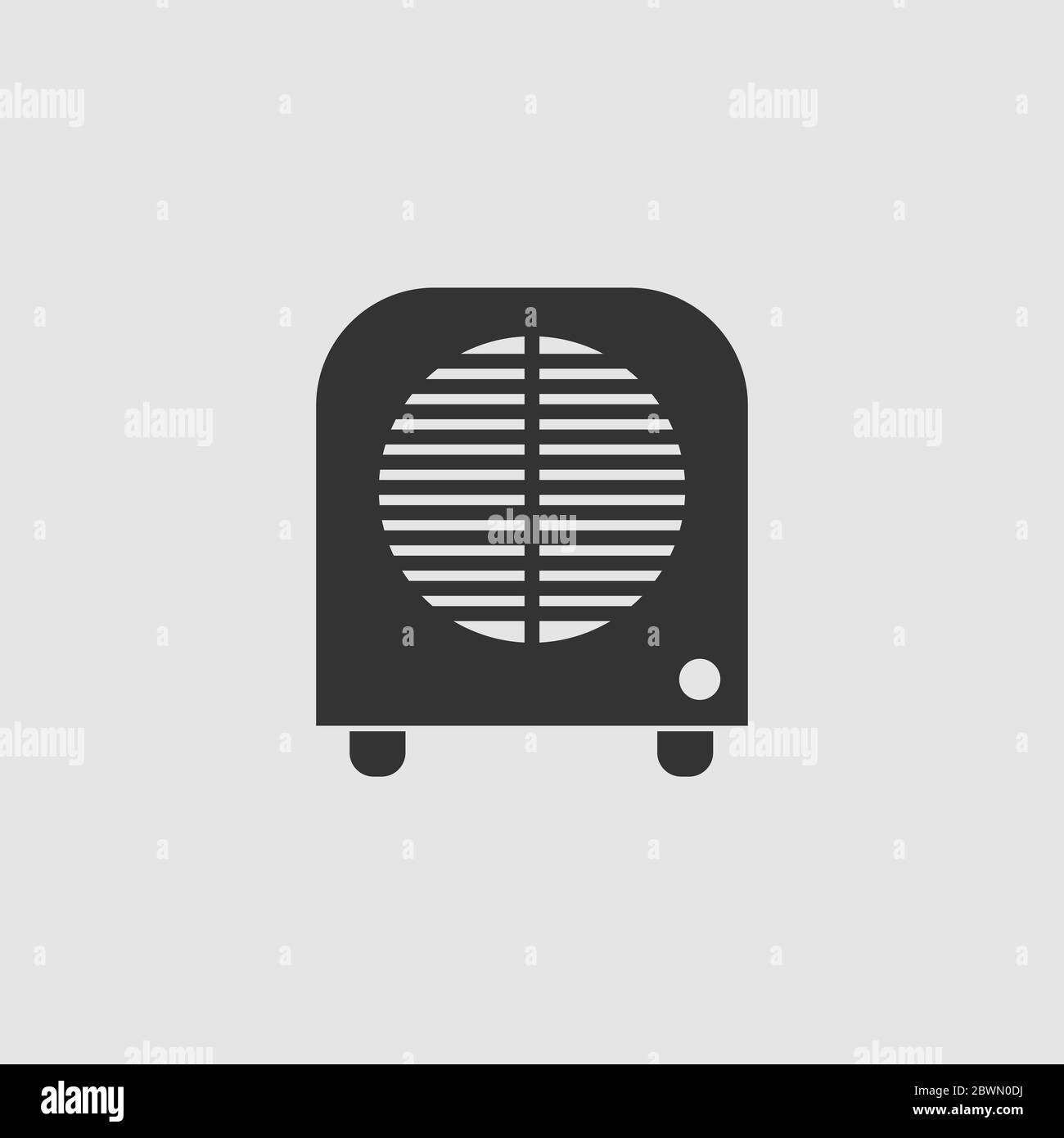 Space heater icon flat. Black pictogram on grey background. Vector ...