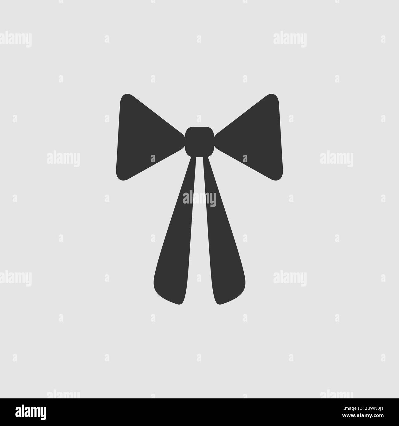 Bow icon flat. Black pictogram on grey background. Vector illustration ...