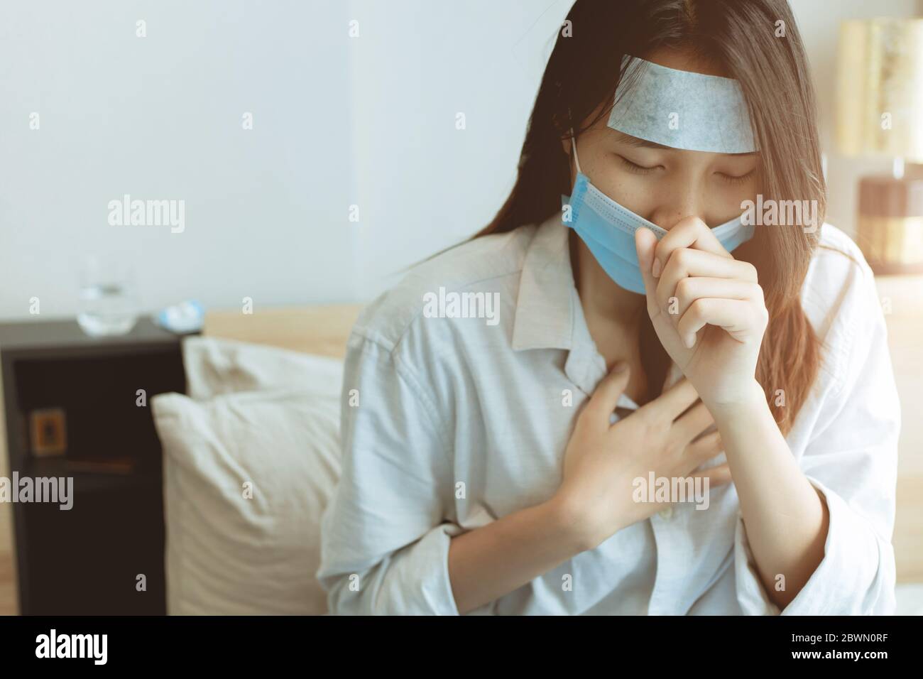 People infected with Covidvirus (Covid-19) flu sick trouble breathing ...