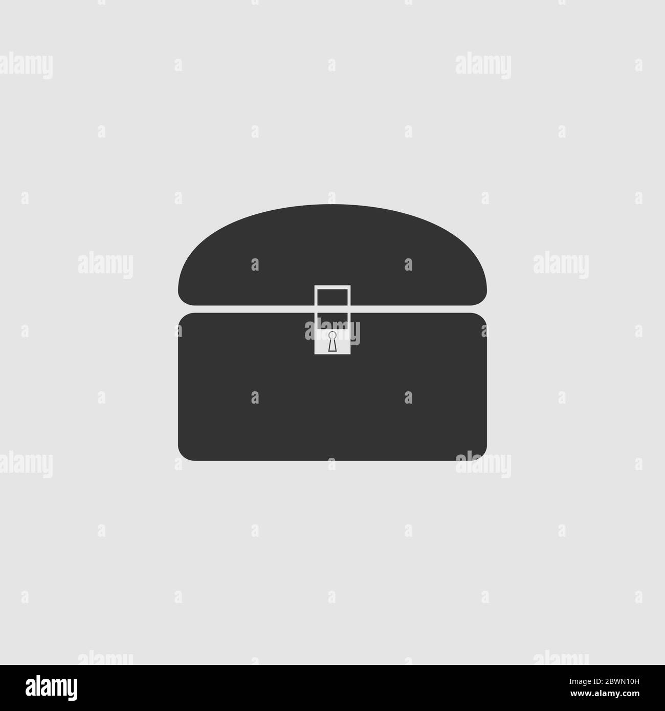 Chest icon flat. Black pictogram on grey background. Vector illustration symbol Stock Vector ...