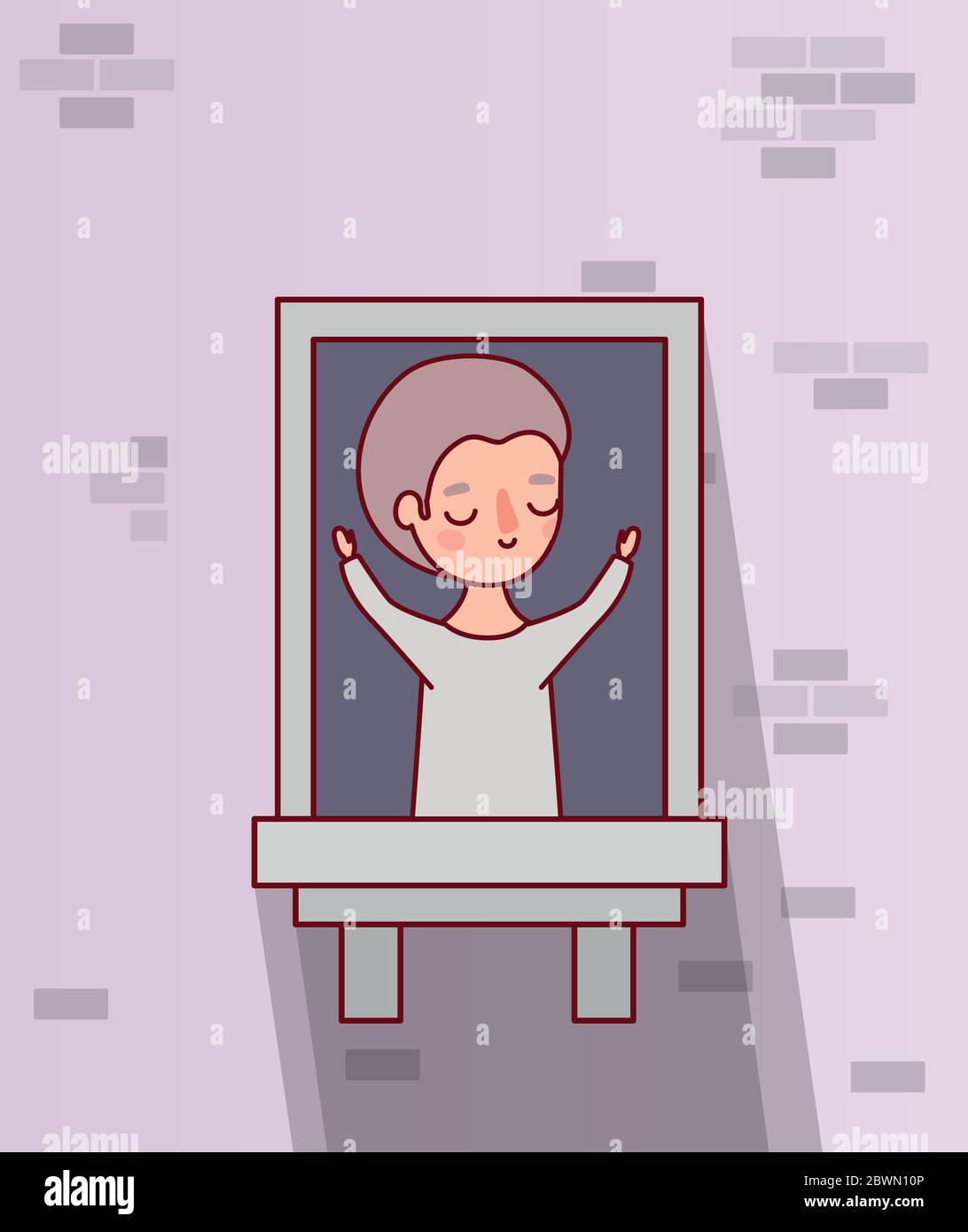 boy cartoon at window vector design Stock Vector Image & Art - Alamy