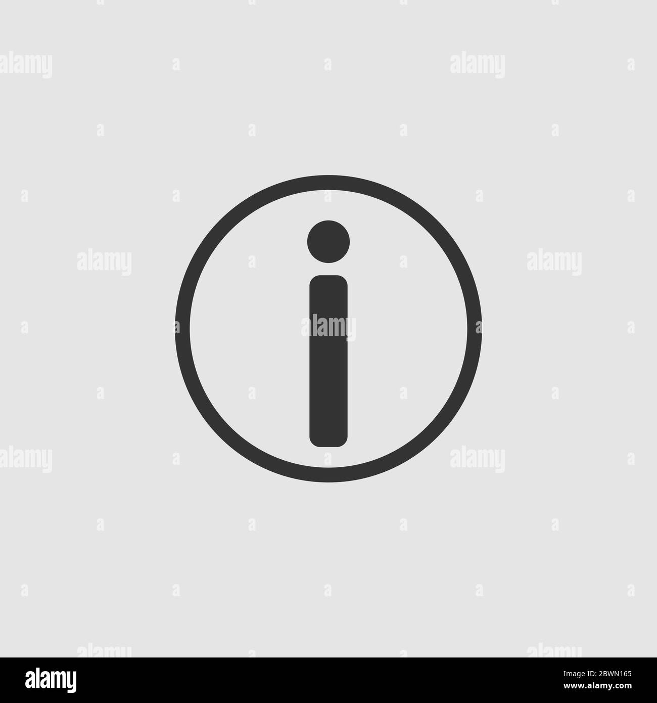 Info icon flat. Black pictogram on grey background. Vector illustration ...