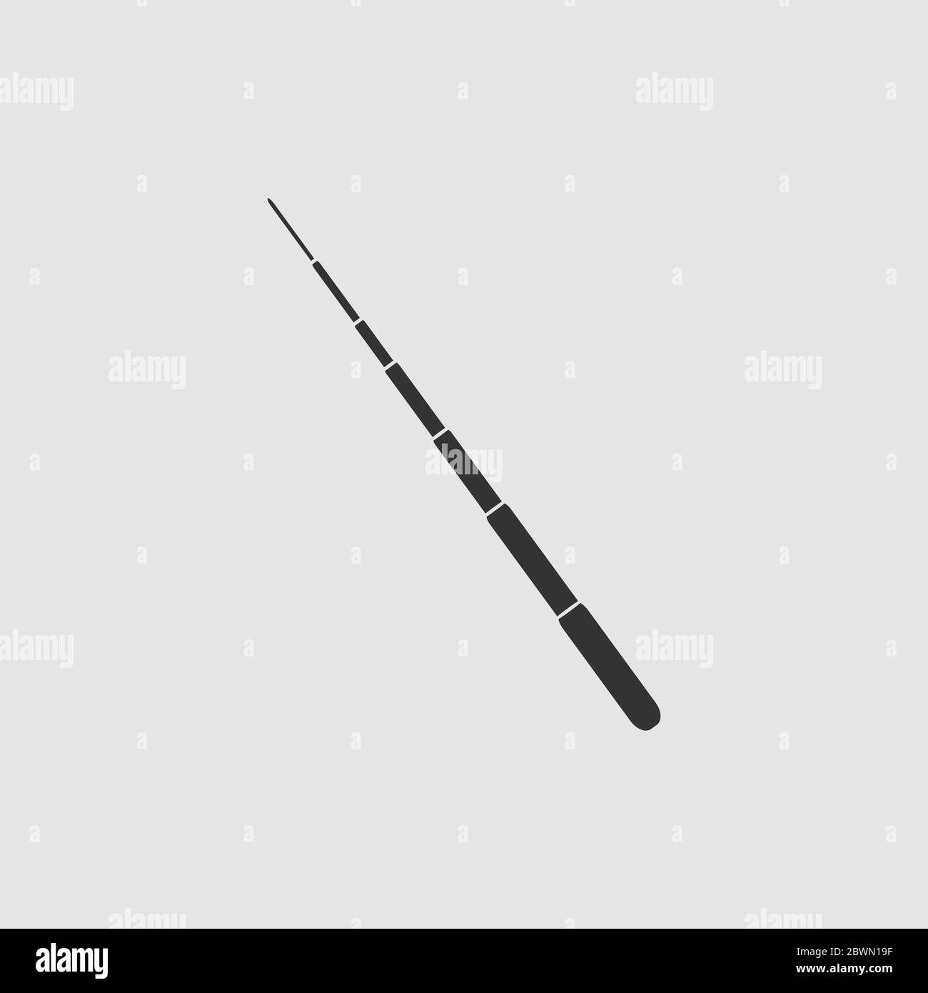 Telescopic Baton icon flat. Black pictogram on grey background. Vector ...