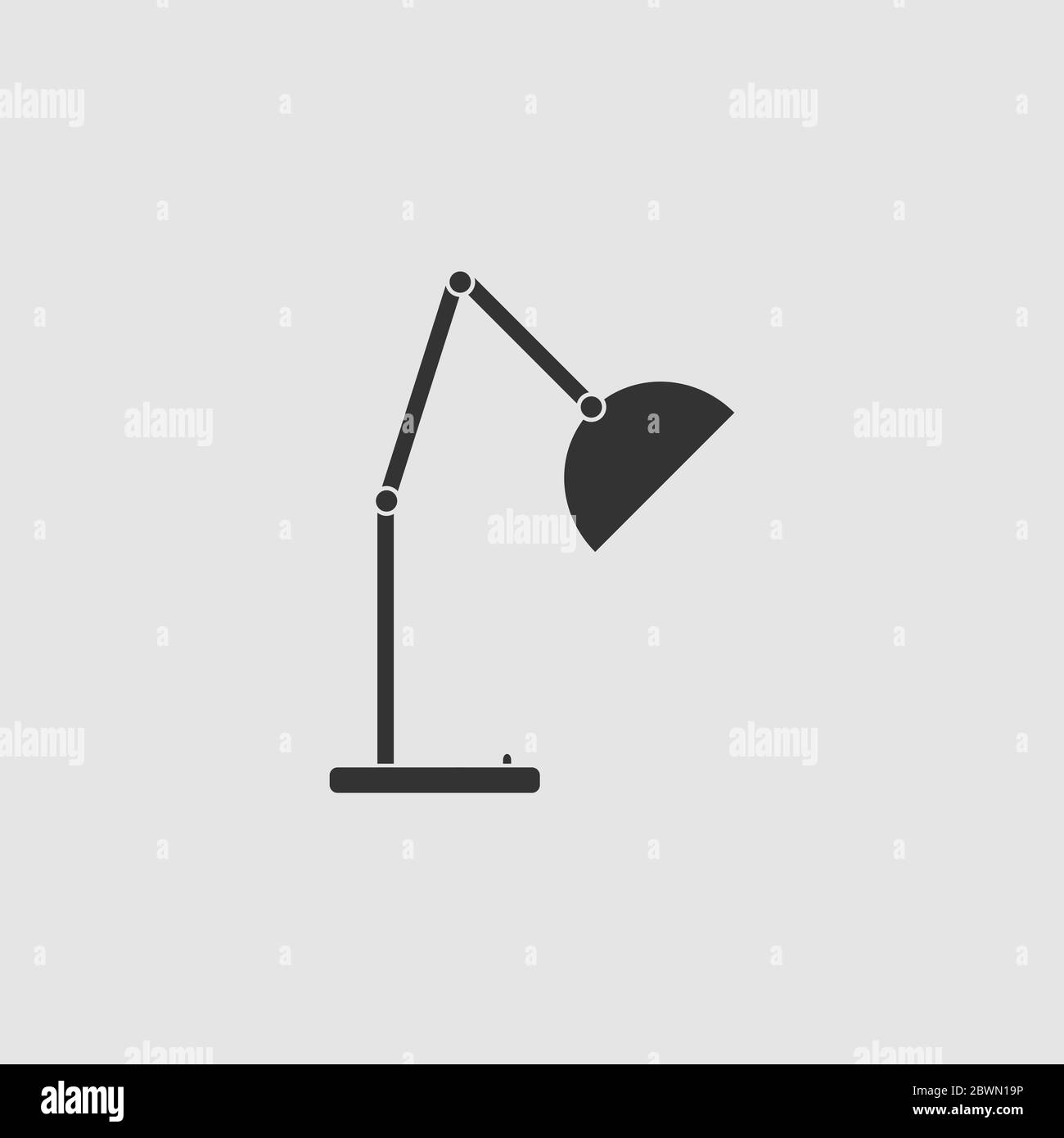 Reading lamp icon flat. Black pictogram on grey background. Vector ...