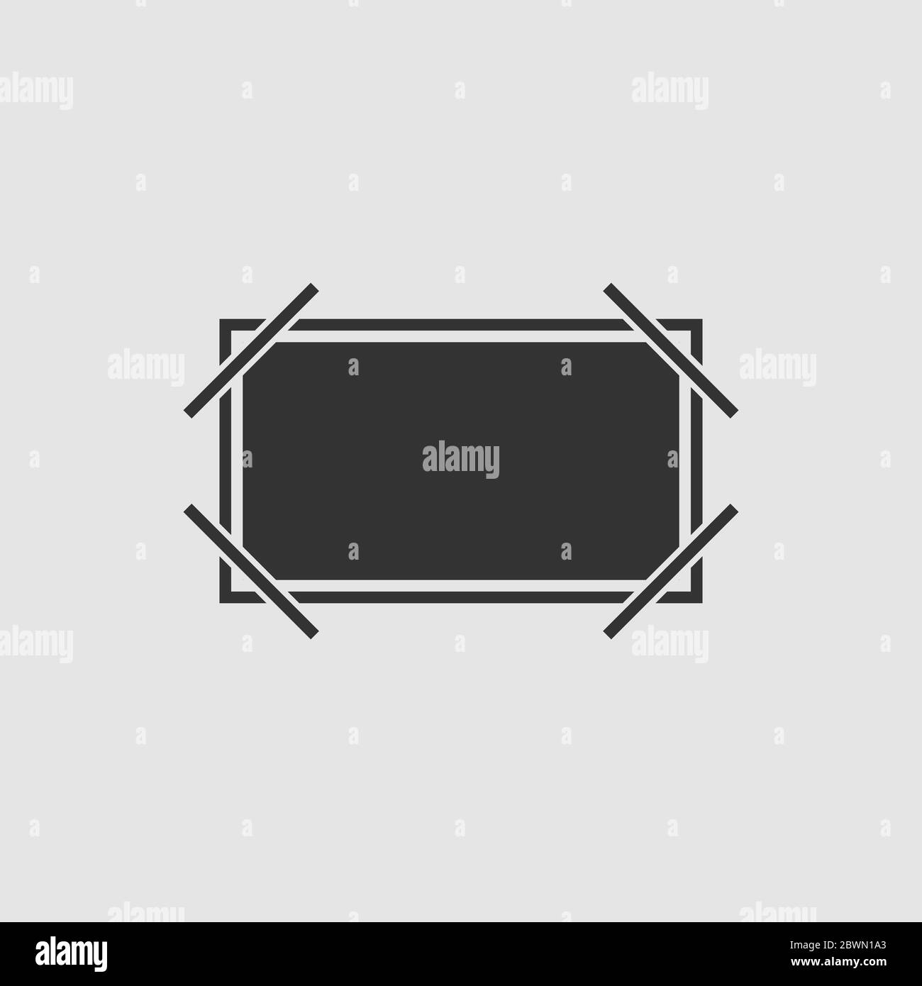 Picture frame icon flat. Black pictogram on grey background. Vector ...