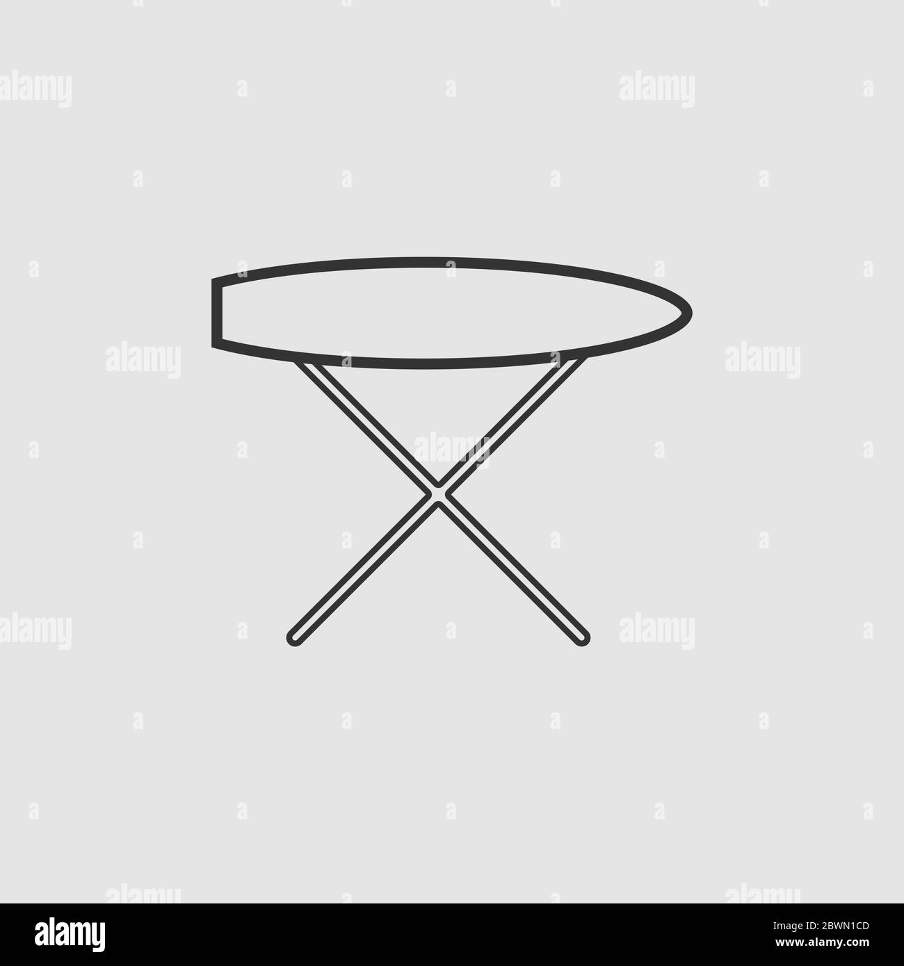 Ironing board icon flat. Black pictogram on grey background. Vector ...