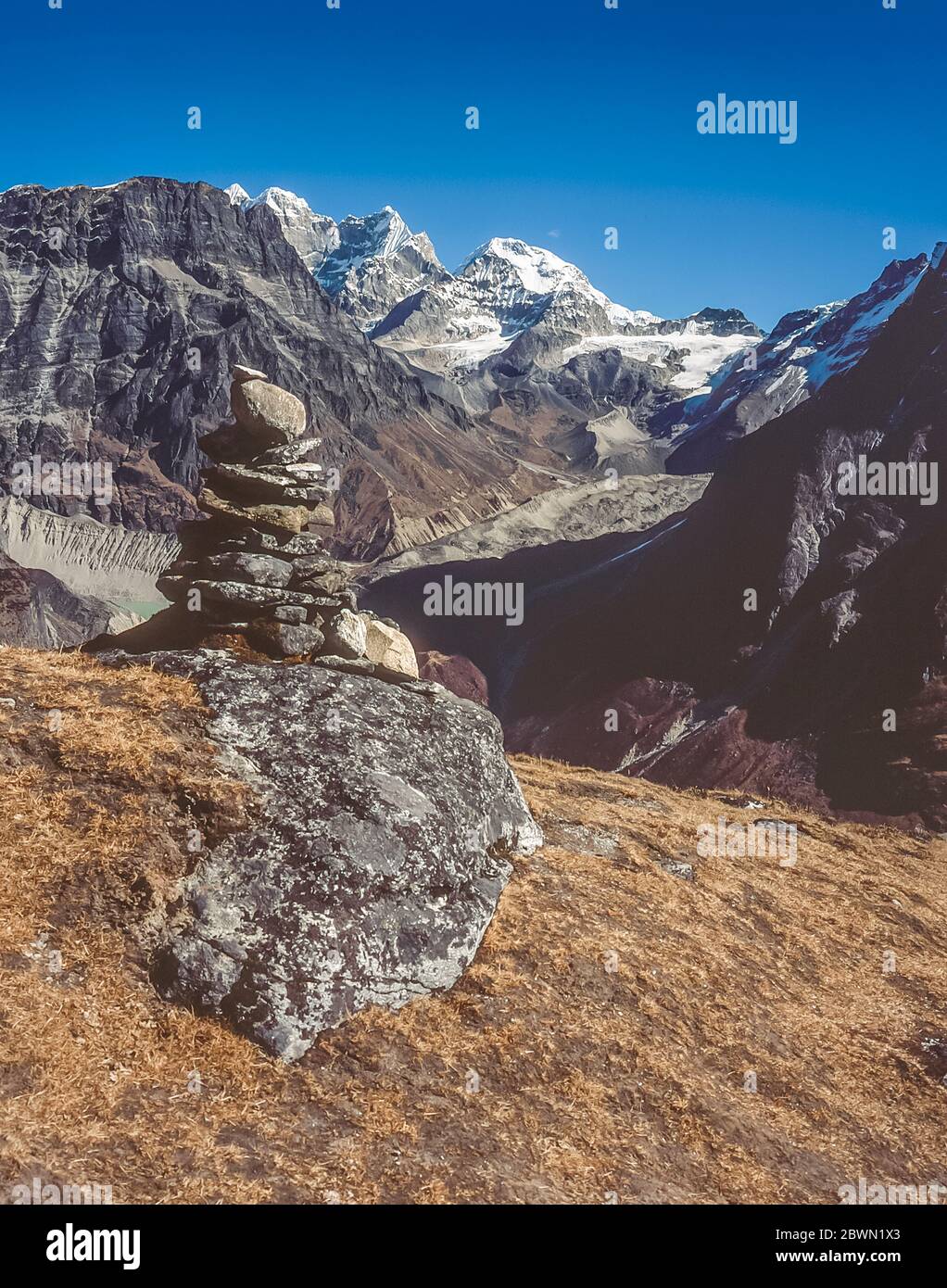 Nepal. Trek to Mera Peak. General scenery above the Arun and Hinka ...