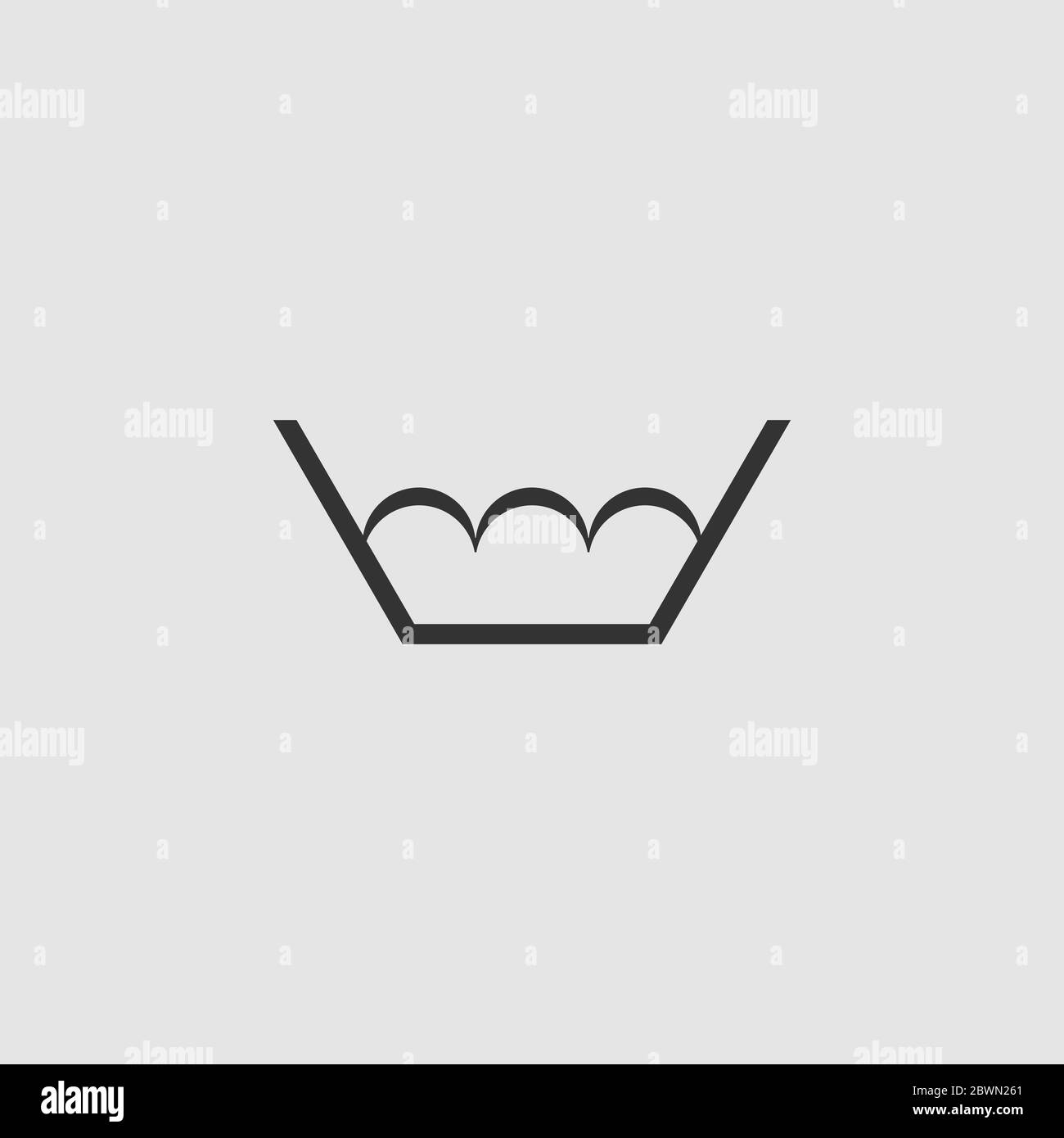 Wash bowl icon flat. Black pictogram on grey background. Vector ...