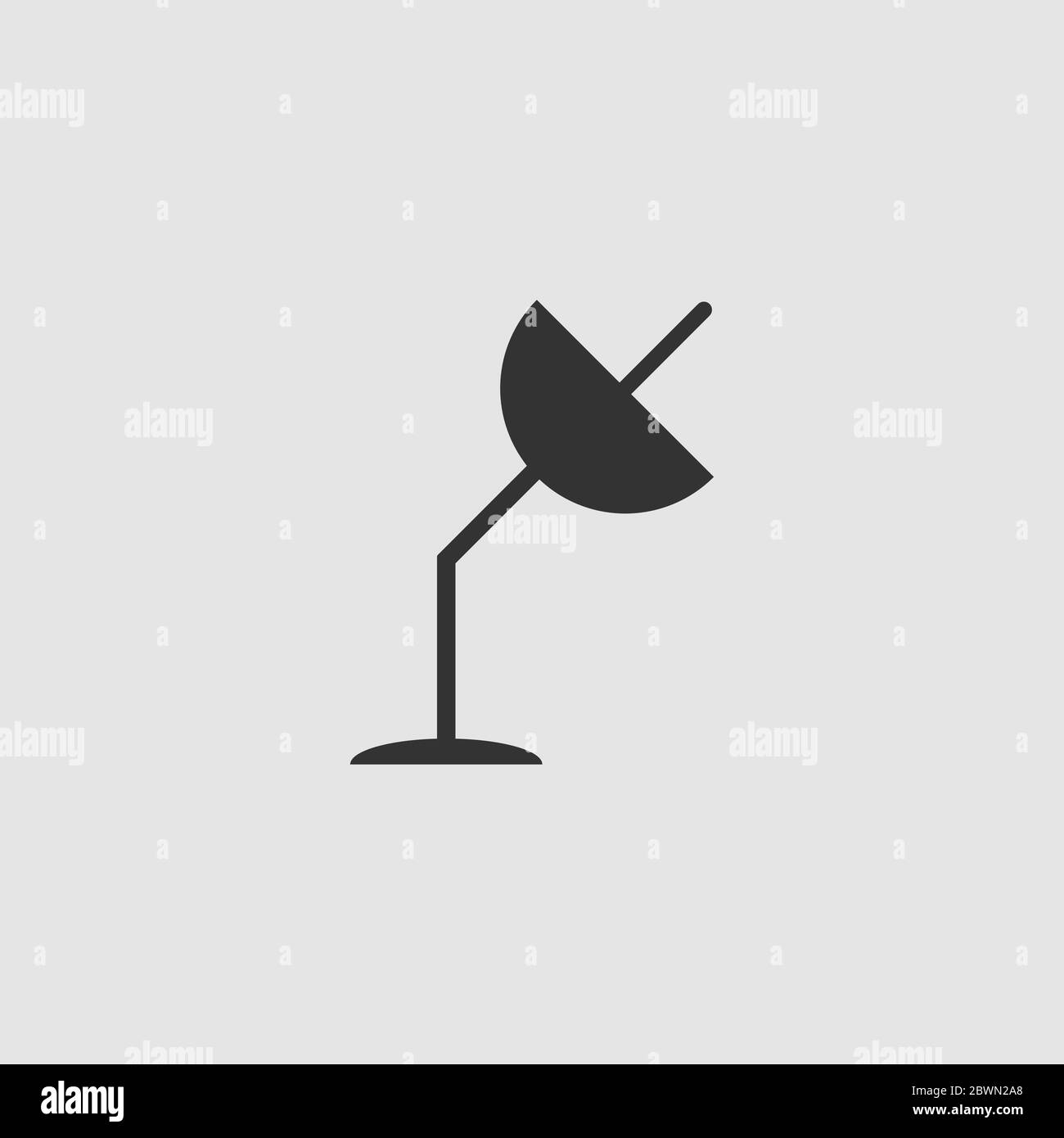 Satellite antenna icon flat. Black pictogram on grey background. Vector illustration symbol ...