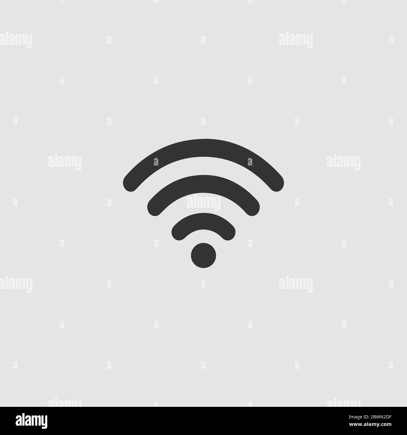 Wi-Fi icon flat. Black pictogram on grey background. Vector ...