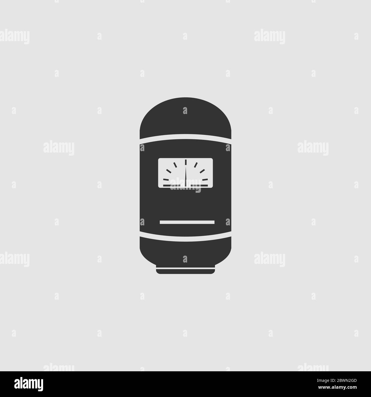 Boiler icon flat. Black pictogram on grey background. Vector ...