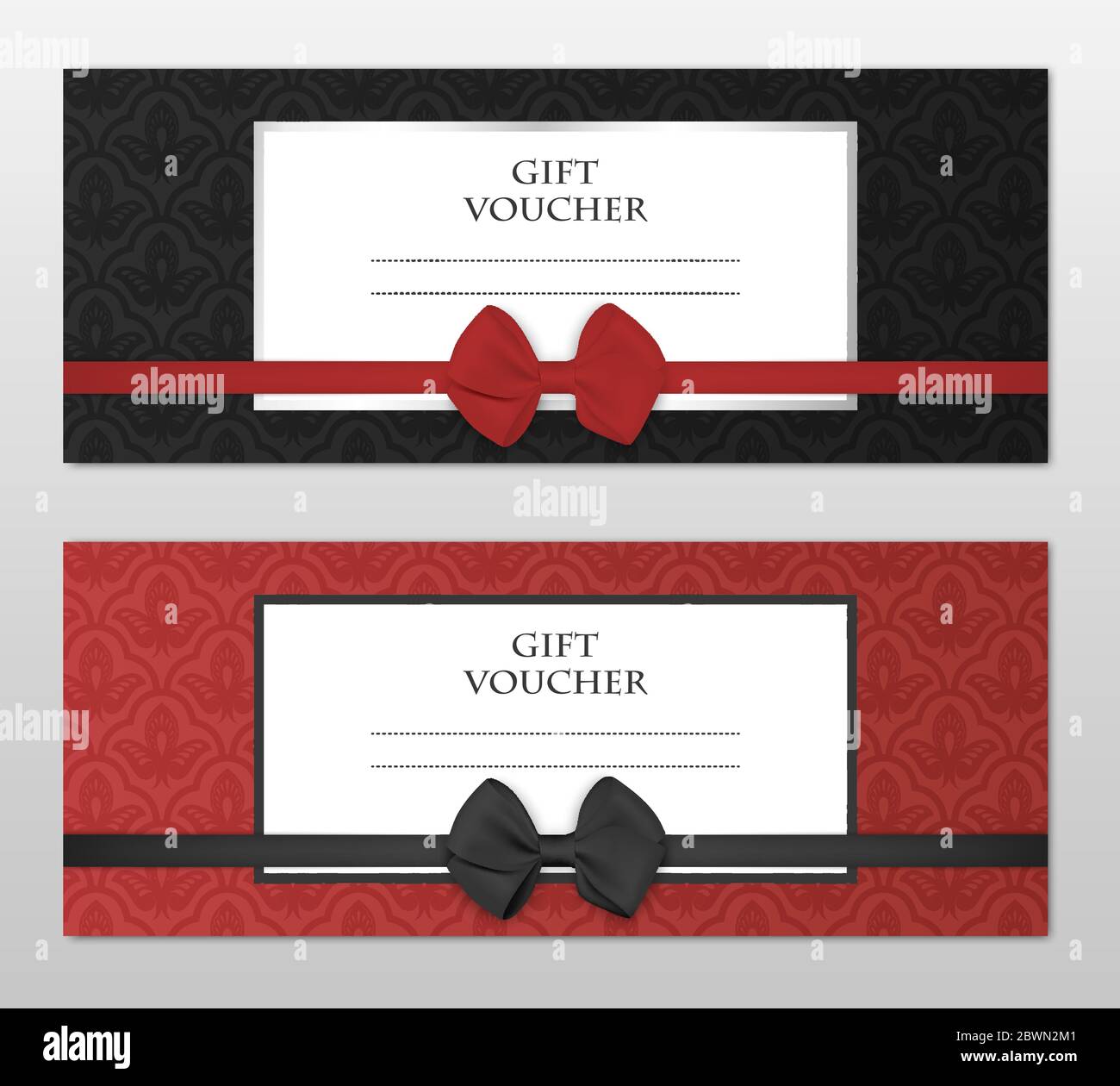 Vector modern gift voucher template set with floral pattern and ...
