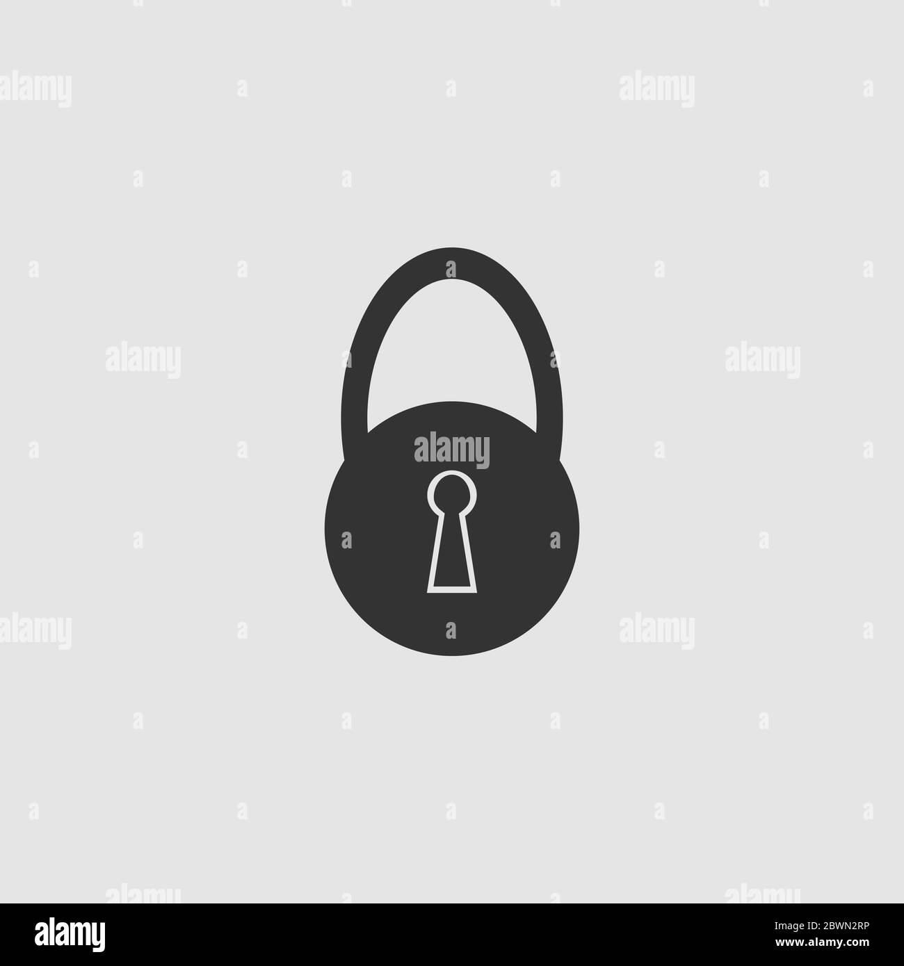 Lock icon flat. Black pictogram on grey background. Vector illustration symbol Stock Vector ...