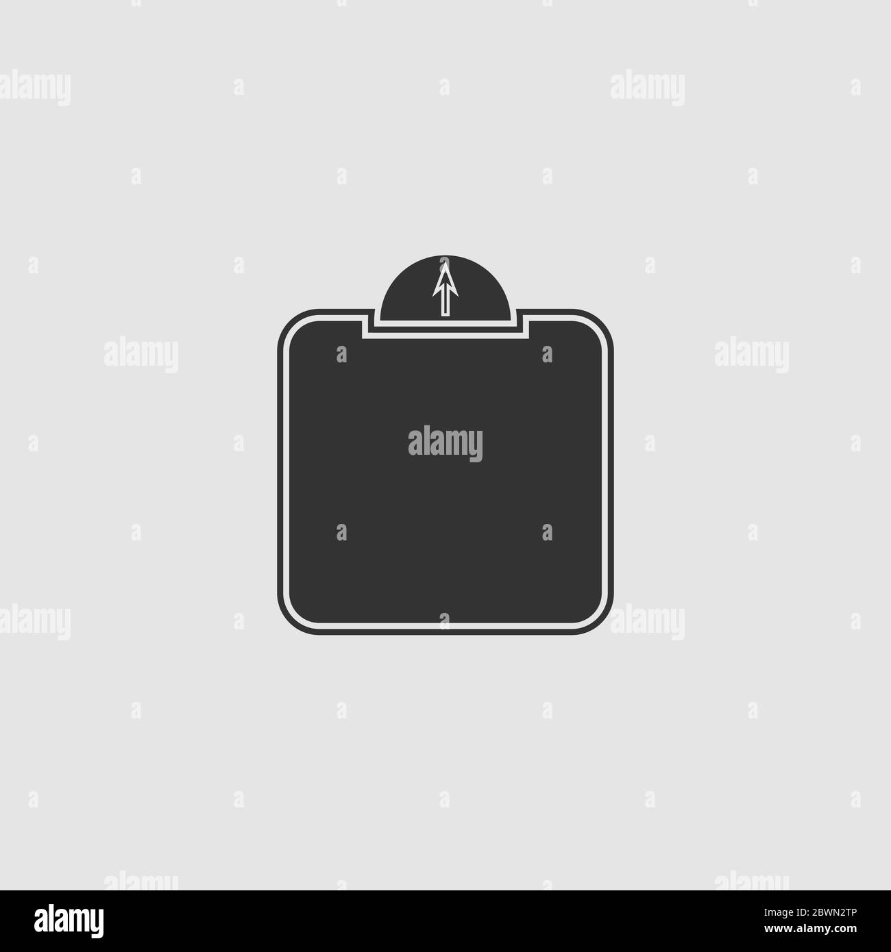 Scale icon flat. Black pictogram on grey background. Vector ...