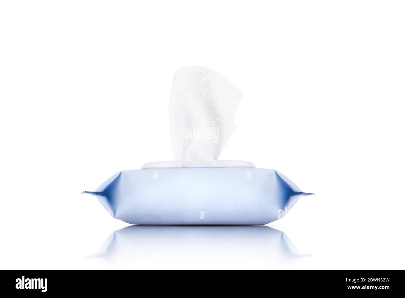 Package of wet wipes or tissue isolated on a white background Stock ...