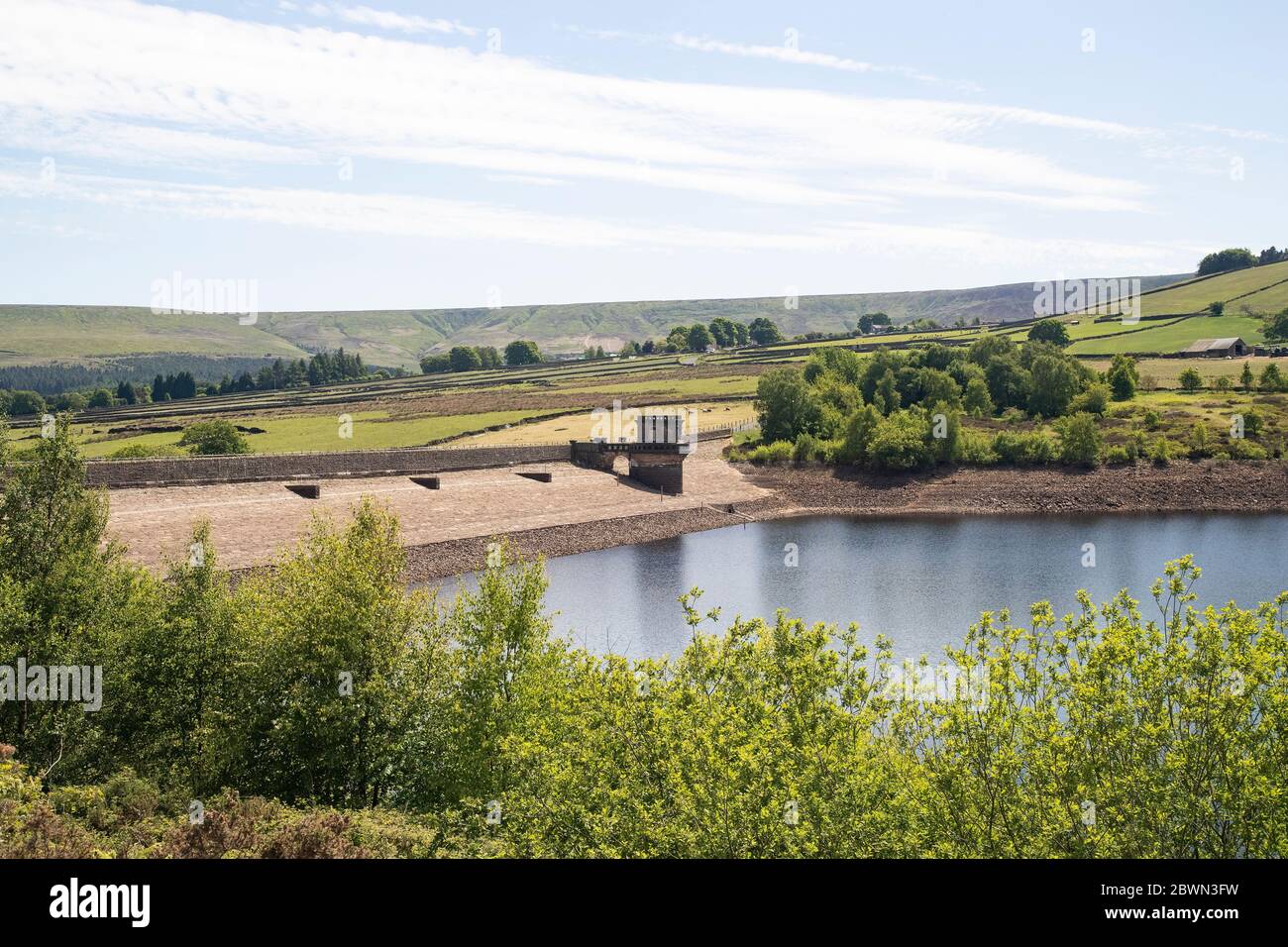 Summer view of Digley Reservoir maintained by Yorkshire Water in the ...