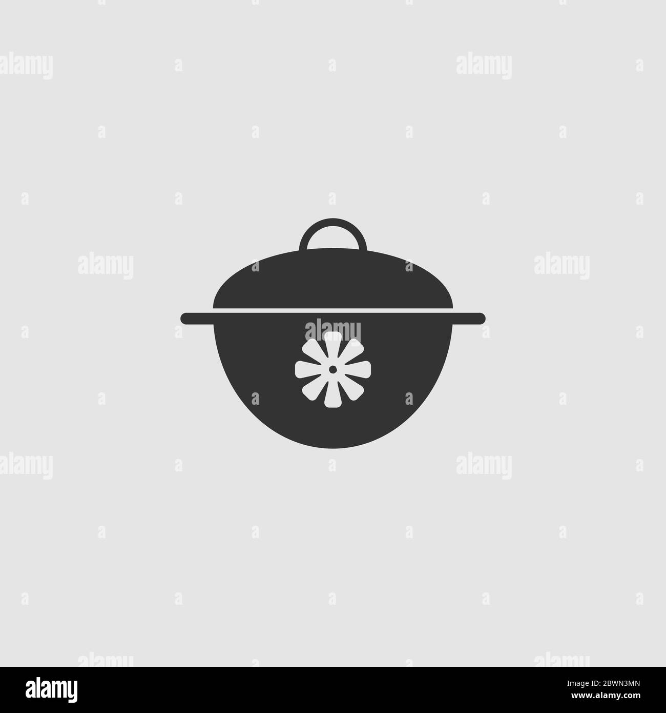 Pan icon flat. Black pictogram on grey background. Vector illustration ...