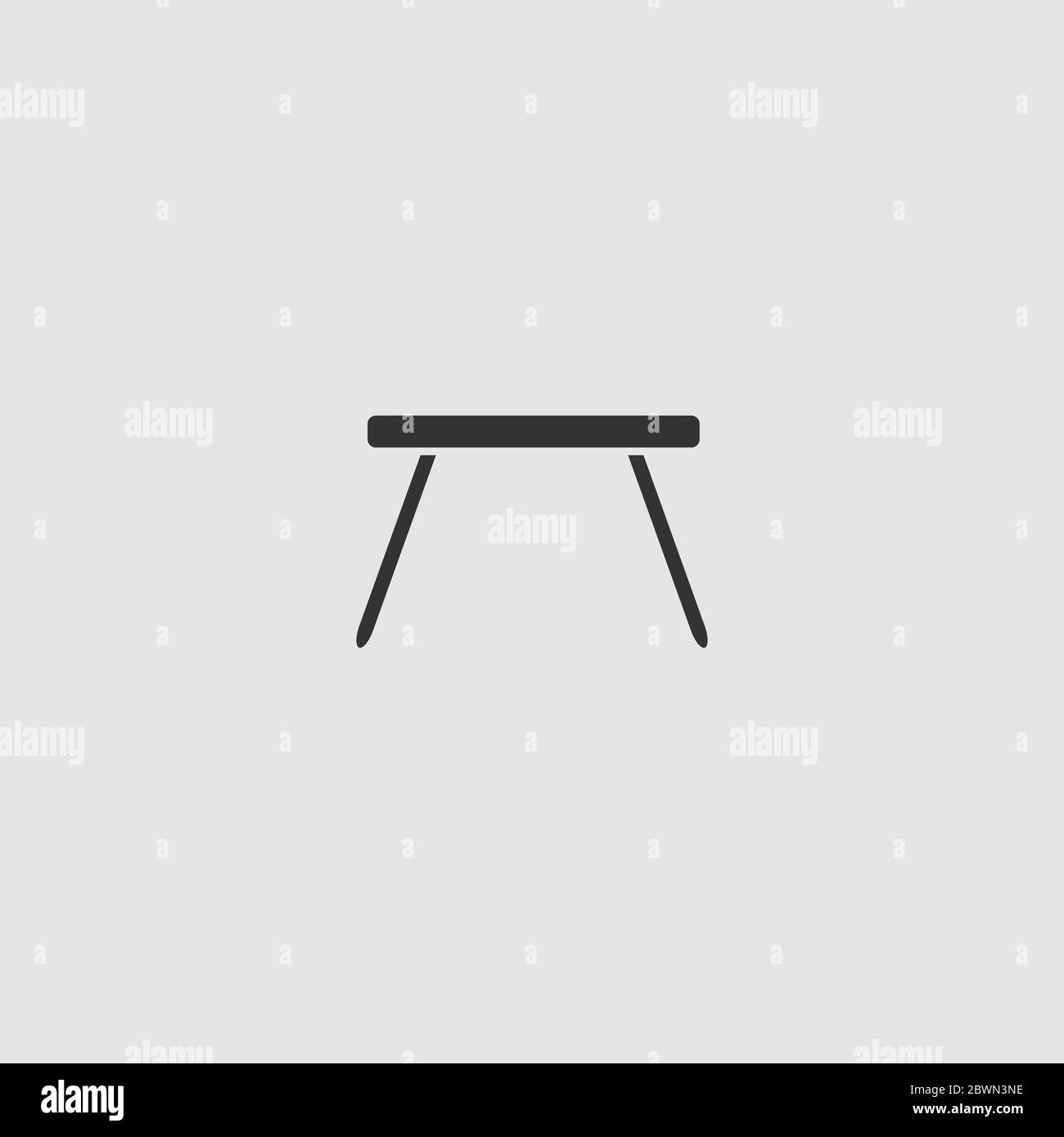 Table icon flat. Black pictogram on grey background. Vector ...