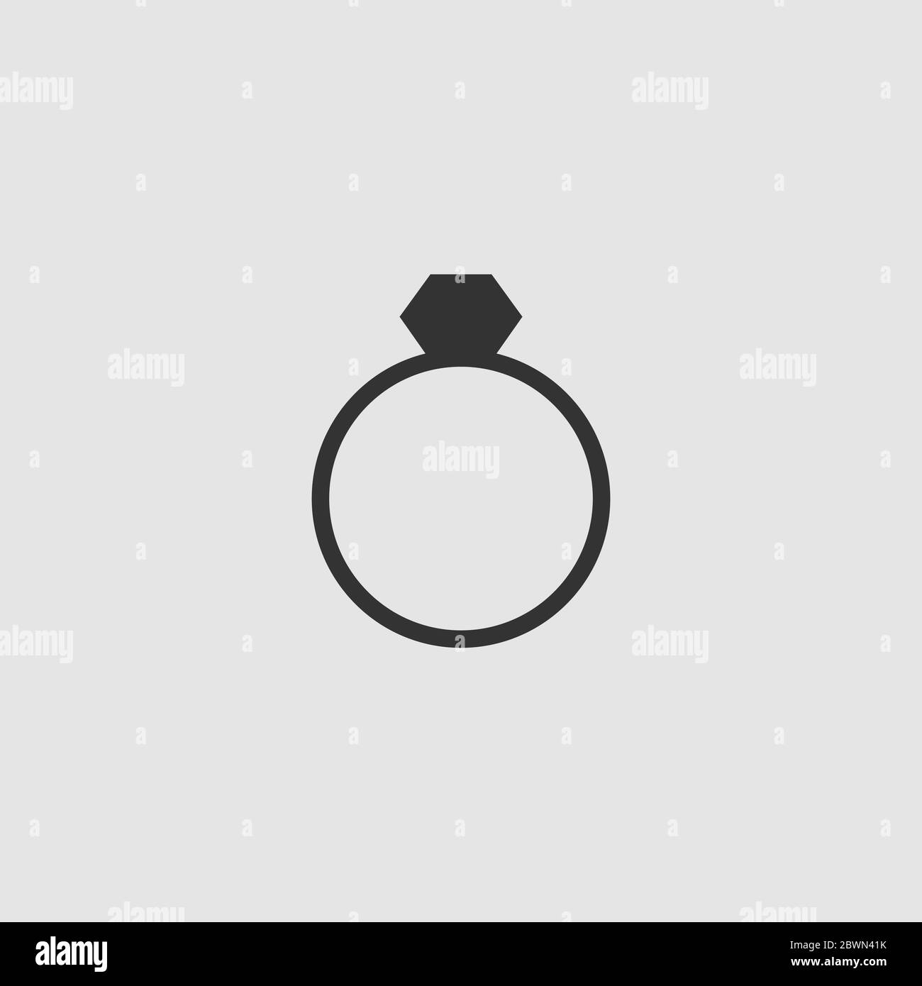 Ring icon flat. Black pictogram on grey background. Vector illustration ...