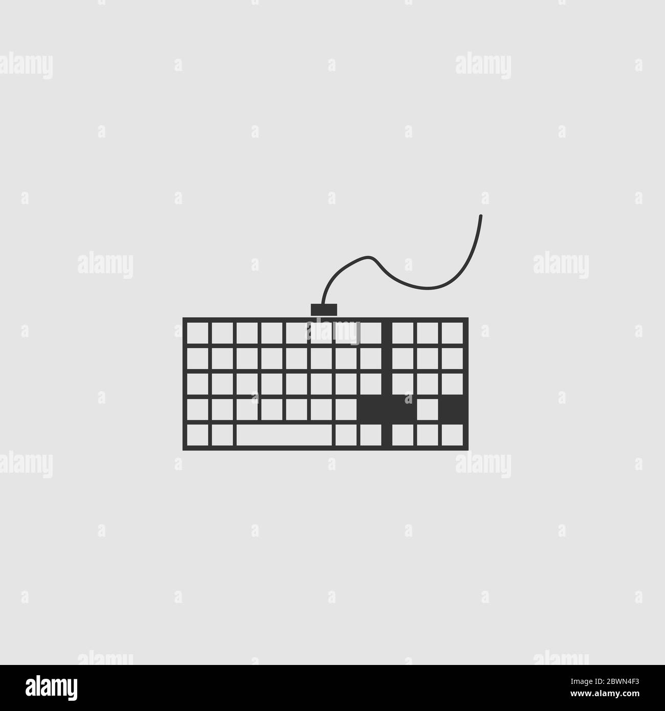 Keyboard icon flat. Black pictogram on grey background. Vector ...