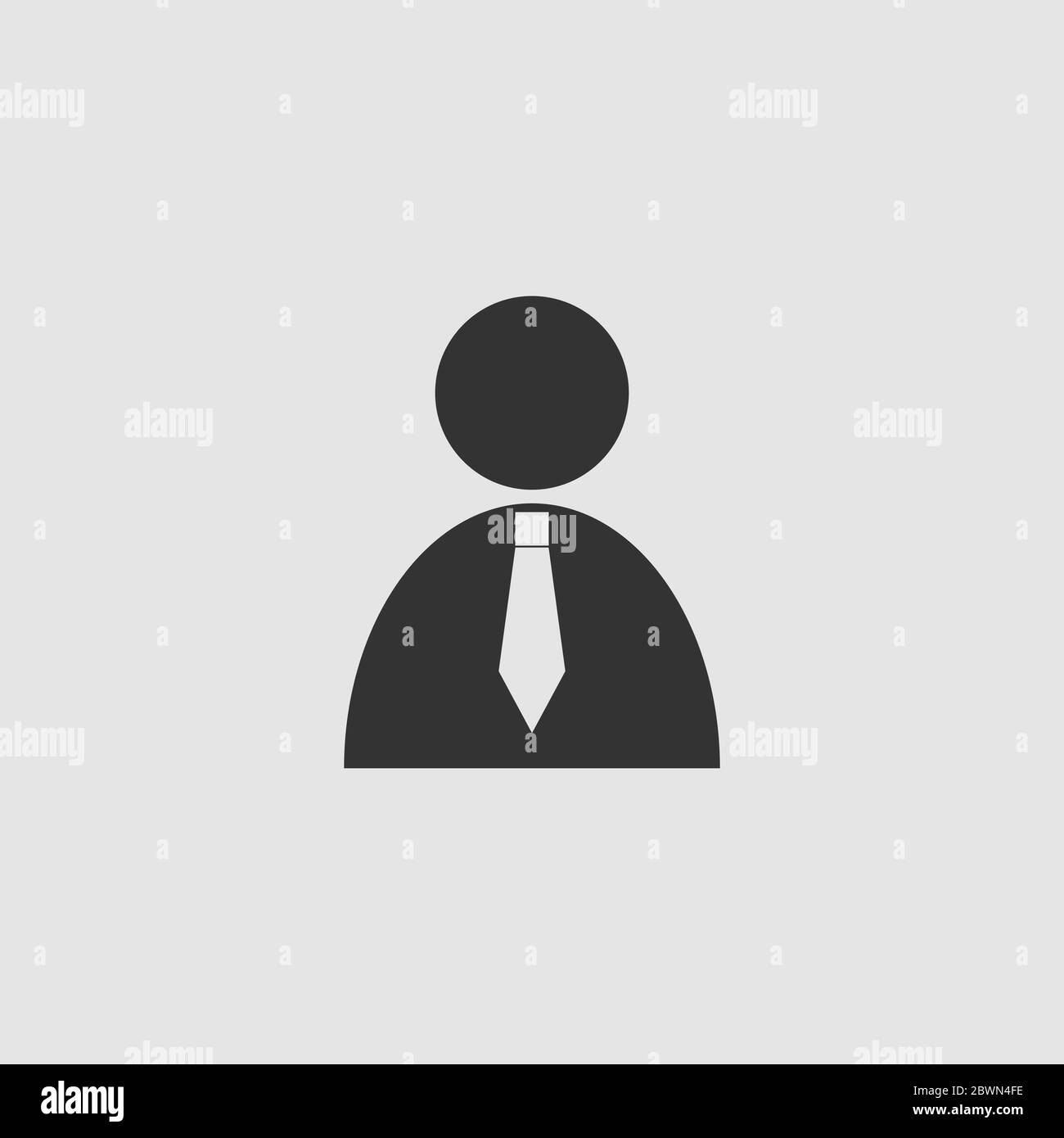 Boss icon flat. Black pictogram on grey background. Vector illustration ...