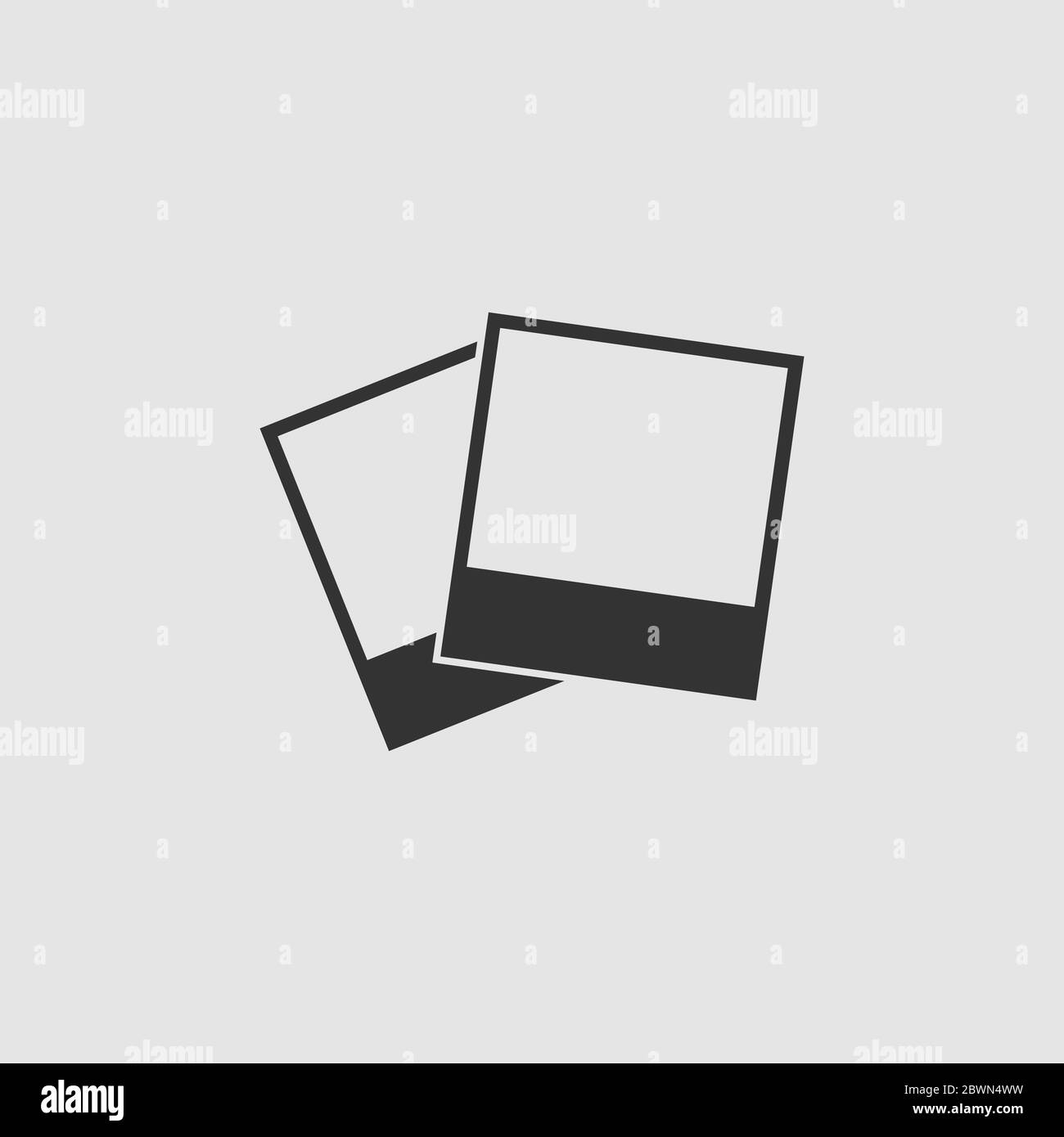 Photos icon flat. Black pictogram on grey background. Vector illustration symbol Stock Vector ...
