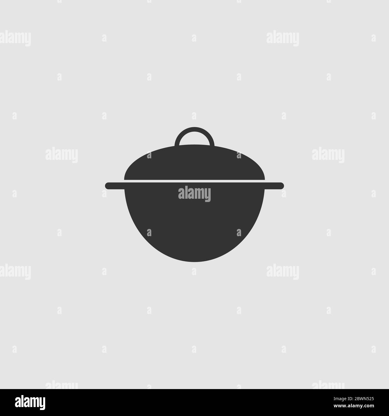 Pan icon flat. Black pictogram on grey background. Vector illustration ...