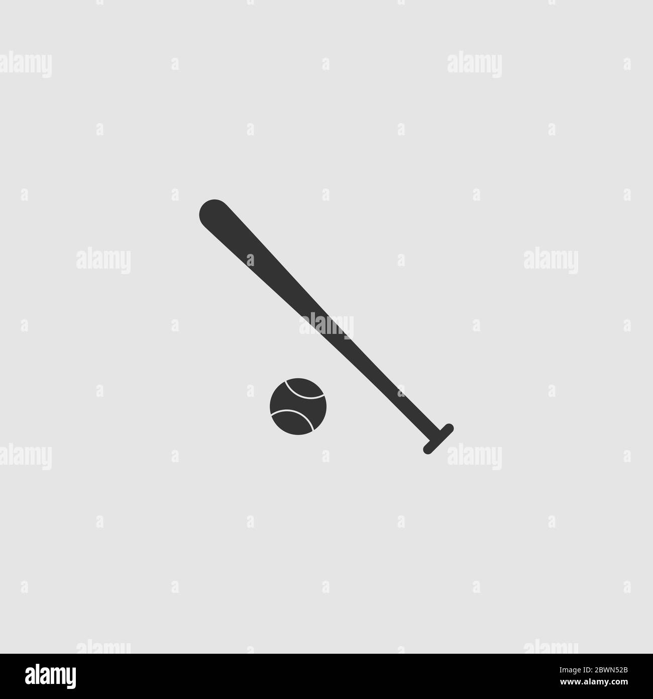 Baseball icon flat. Black pictogram on grey background. Vector ...