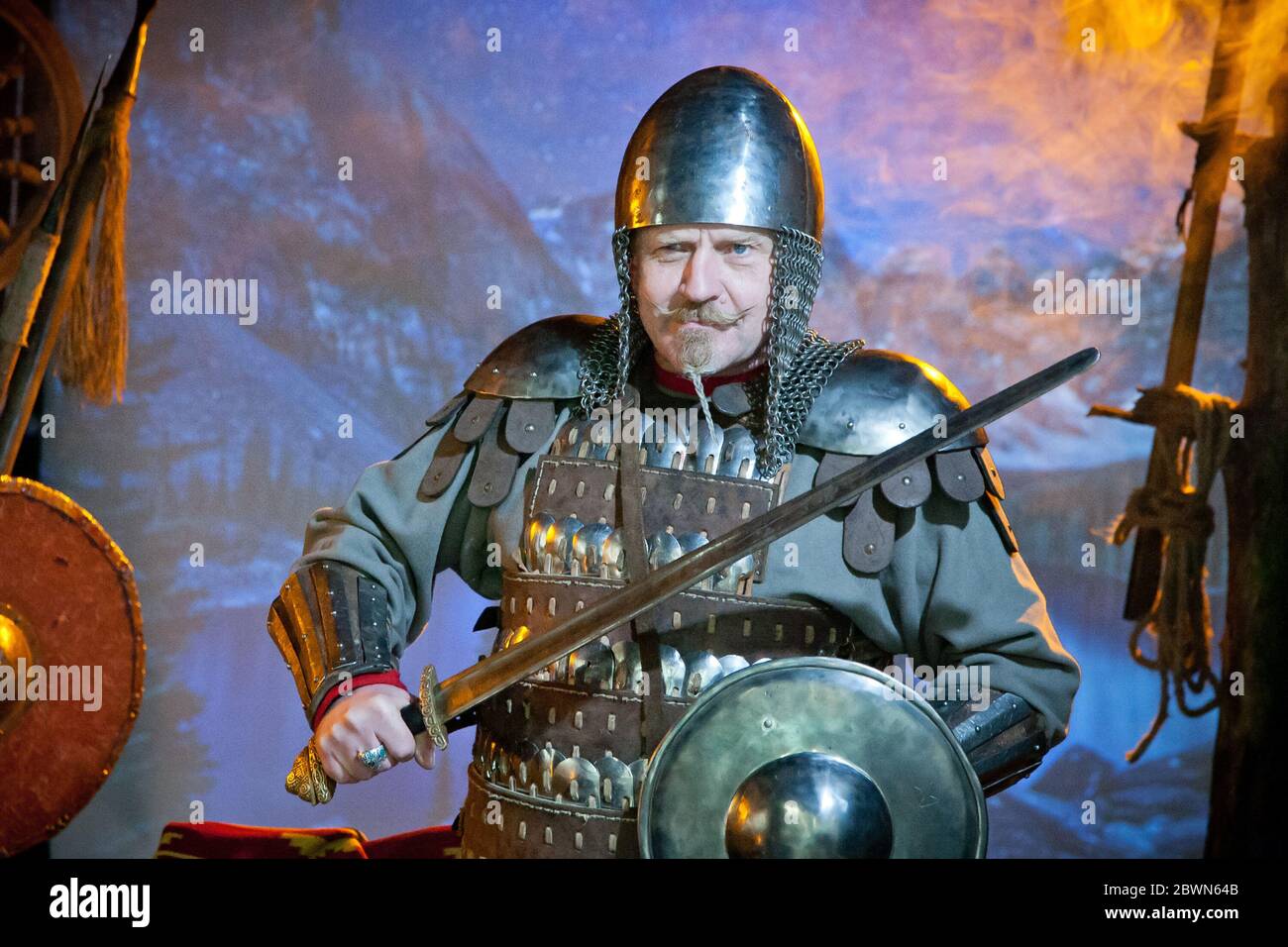 Medieval knight in iron armor Stock Photo - Alamy
