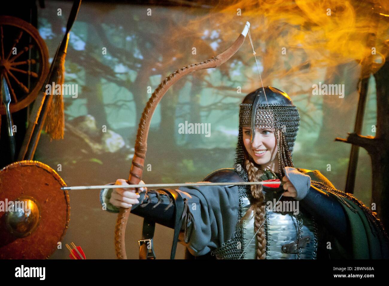 Medieval knight in iron armor Stock Photo - Alamy