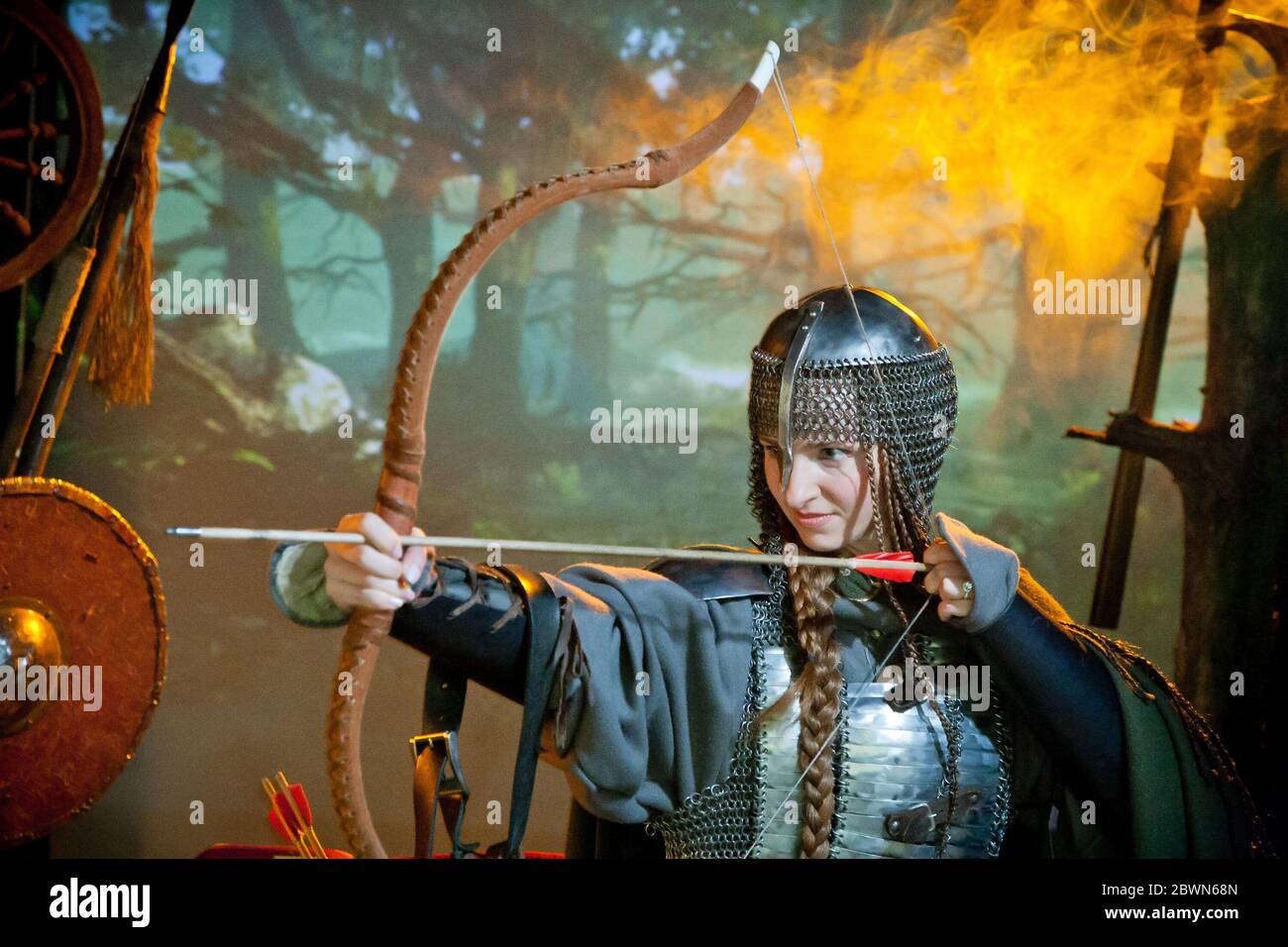 Medieval knight in iron armor Stock Photo - Alamy