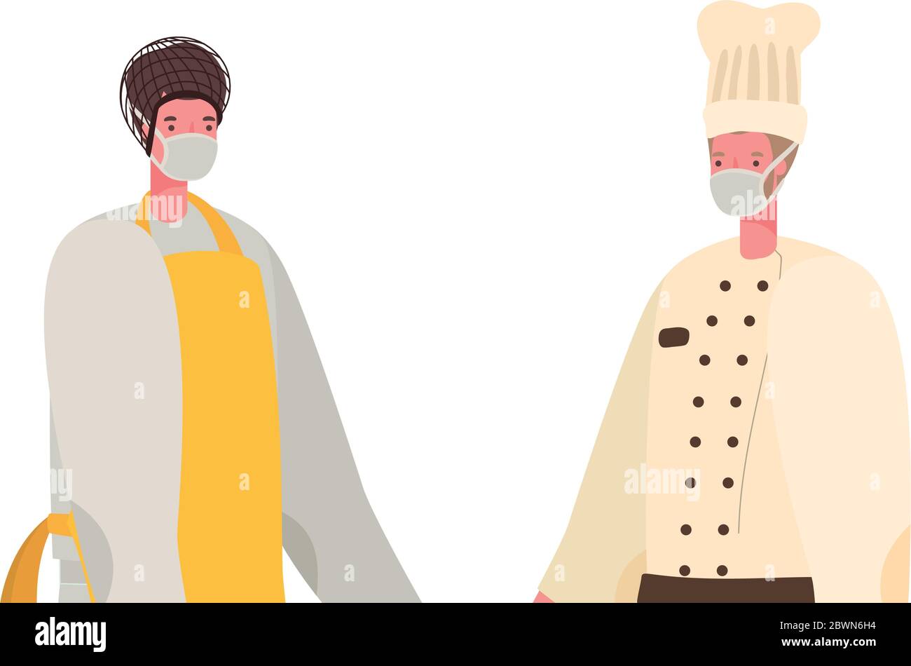 Male cook and chef with masks vector design Stock Vector Image & Art ...