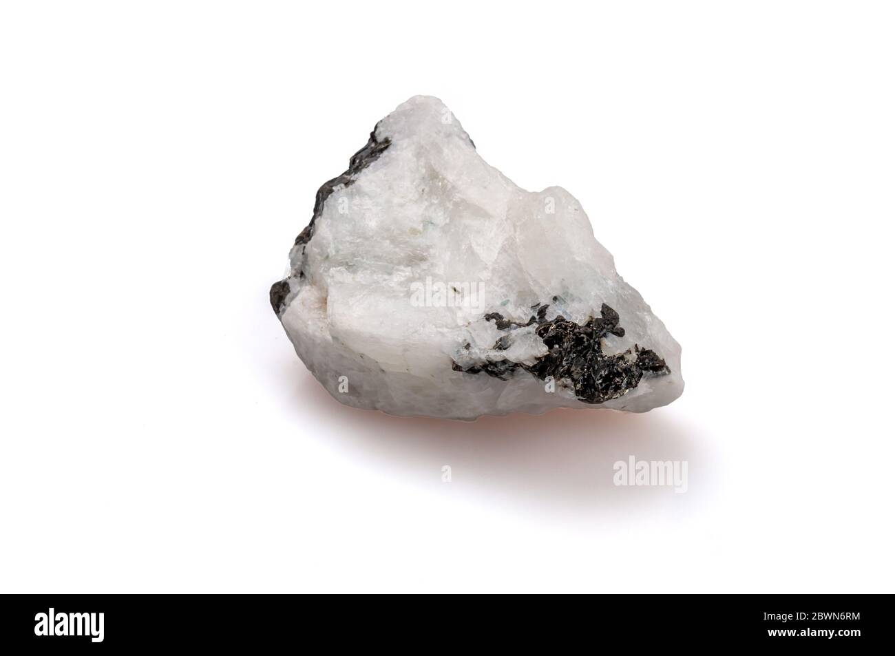 Raw moon stone on a white background Stock Photo - Alamy