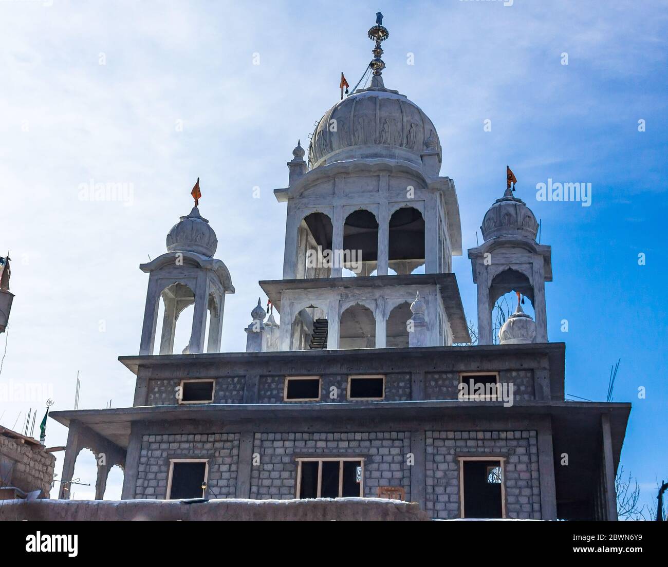 Snow mountains of Ladakh. Panoramic peak views of Himalayas. Natural ...