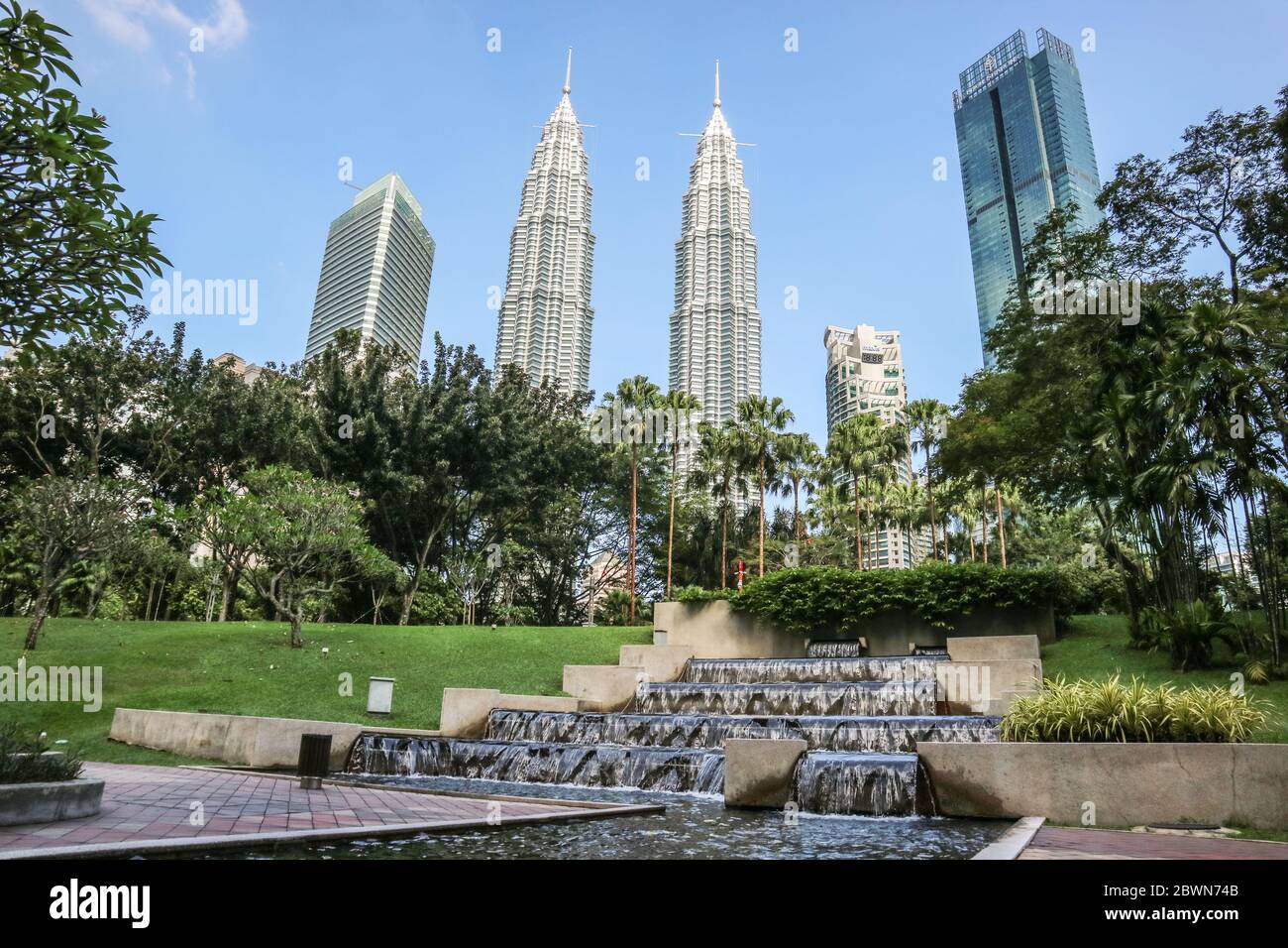 KUALA LUMPUR, MALAYSIA - NOVEMBER 29, 2019: View on Petronas Towers ...