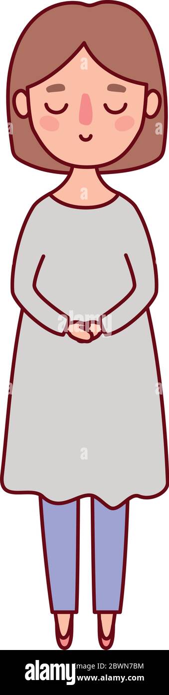 Avatar woman cartoon with brown hair vector design Stock Vector Image ...