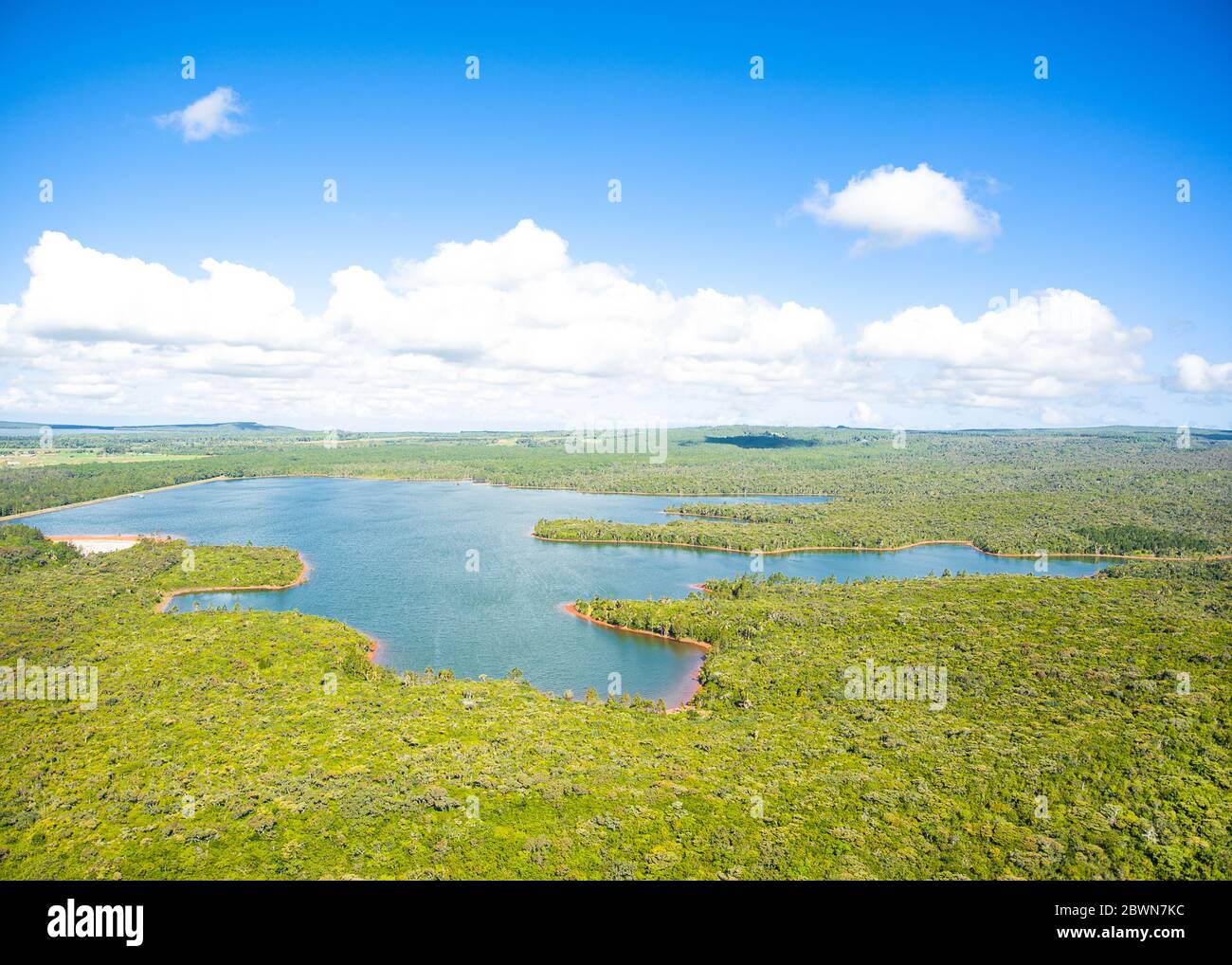 Aerial view of Black River Tamarin in Black River Gorge National Park ...