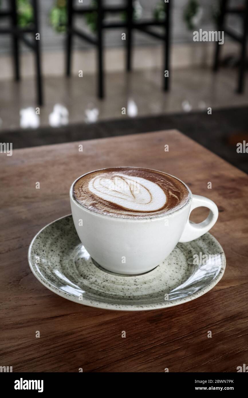 Coffee latte glass top view hi-res stock photography and images - Alamy