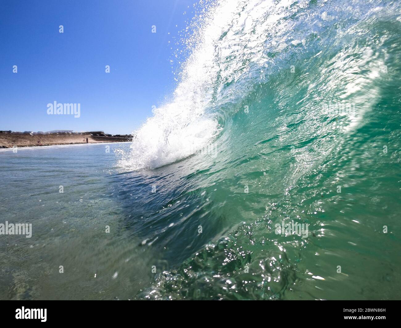 Clean waves breaking in Jersey surf Stock Photo - Alamy