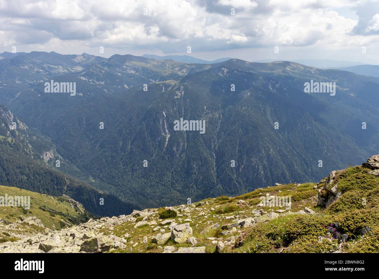 Landscape from Big (Golyam) Kupen peak, Rila Mountain, Bulgaria Stock ...