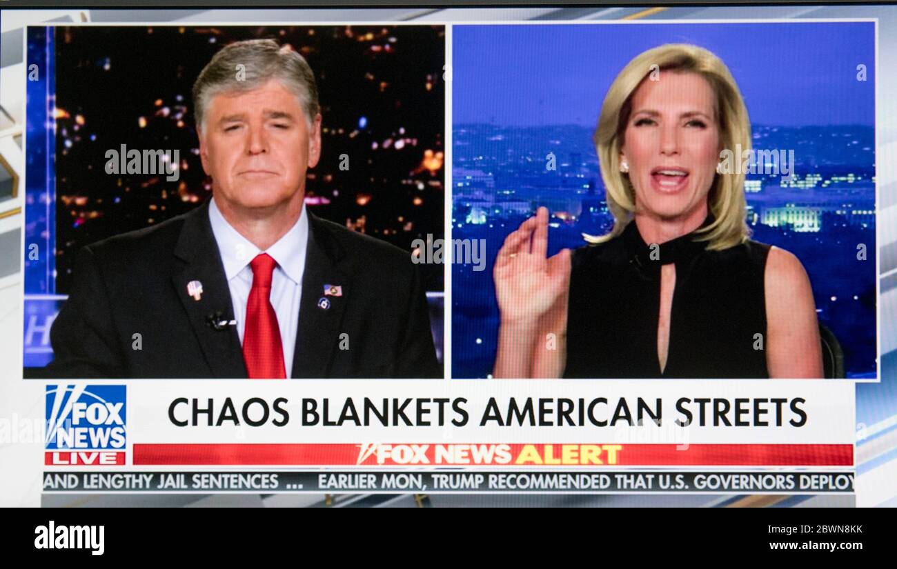 New York, New York, USA. 01st June, 2020. A screen grab of SEAN HANNITY ...