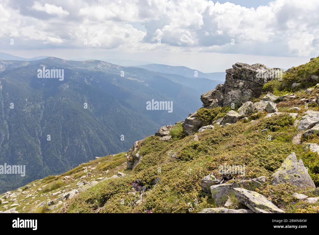 Landscape from Big (Golyam) Kupen peak, Rila Mountain, Bulgaria Stock ...