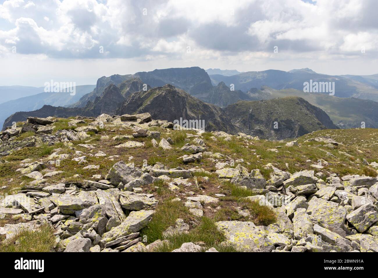 Landscape from Big (Golyam) Kupen peak, Rila Mountain, Bulgaria Stock ...