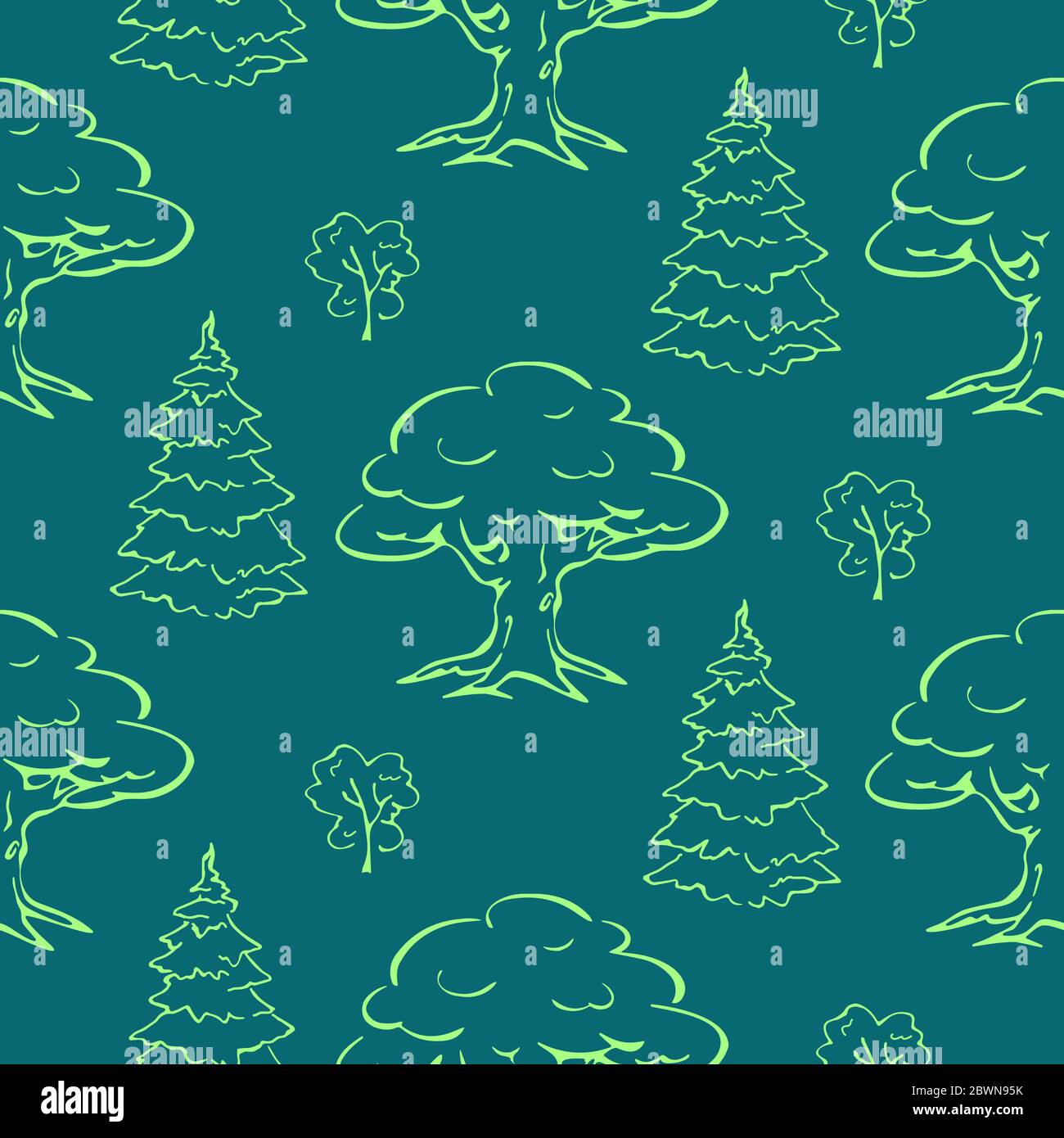 Seamless vector texture, pattern with tree outline Stock Vector Image ...